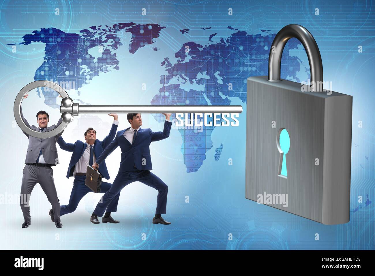 The businessmen achieving success through teamwork Stock Photo - Alamy