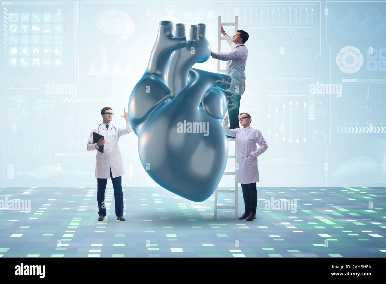 The heart examination by a team of doctors Stock Photo - Alamy