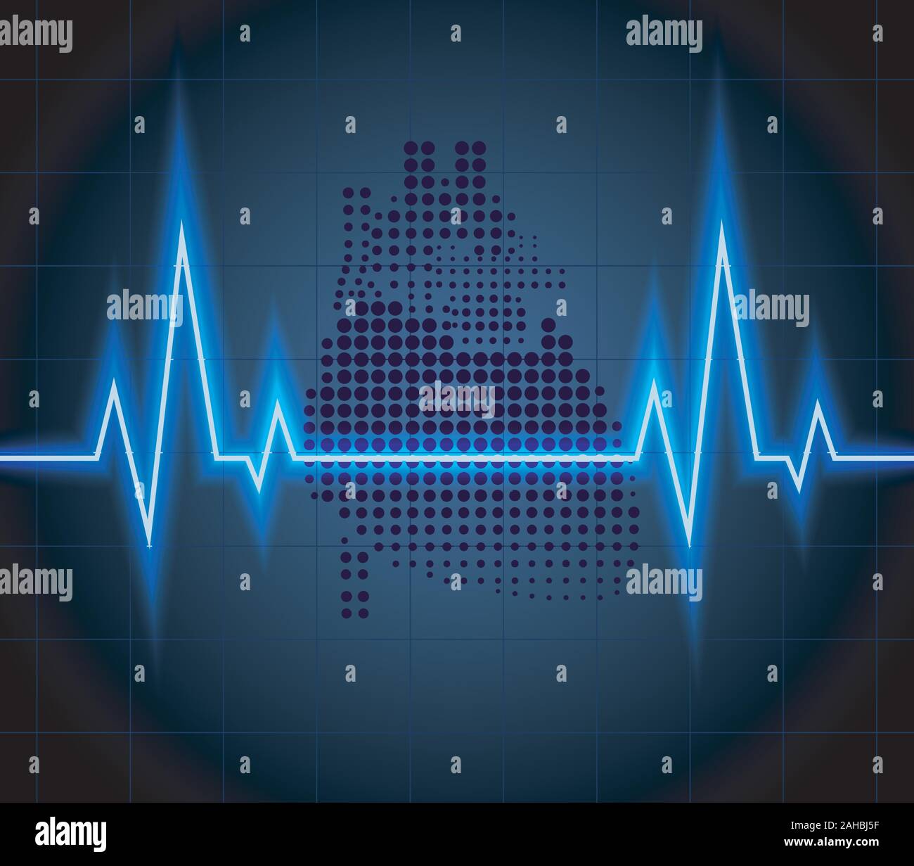 Illustration of heart beats on Healthcare and icon heart background ...