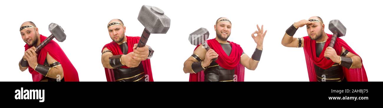 The gladiator isolated on white background Stock Photo - Alamy