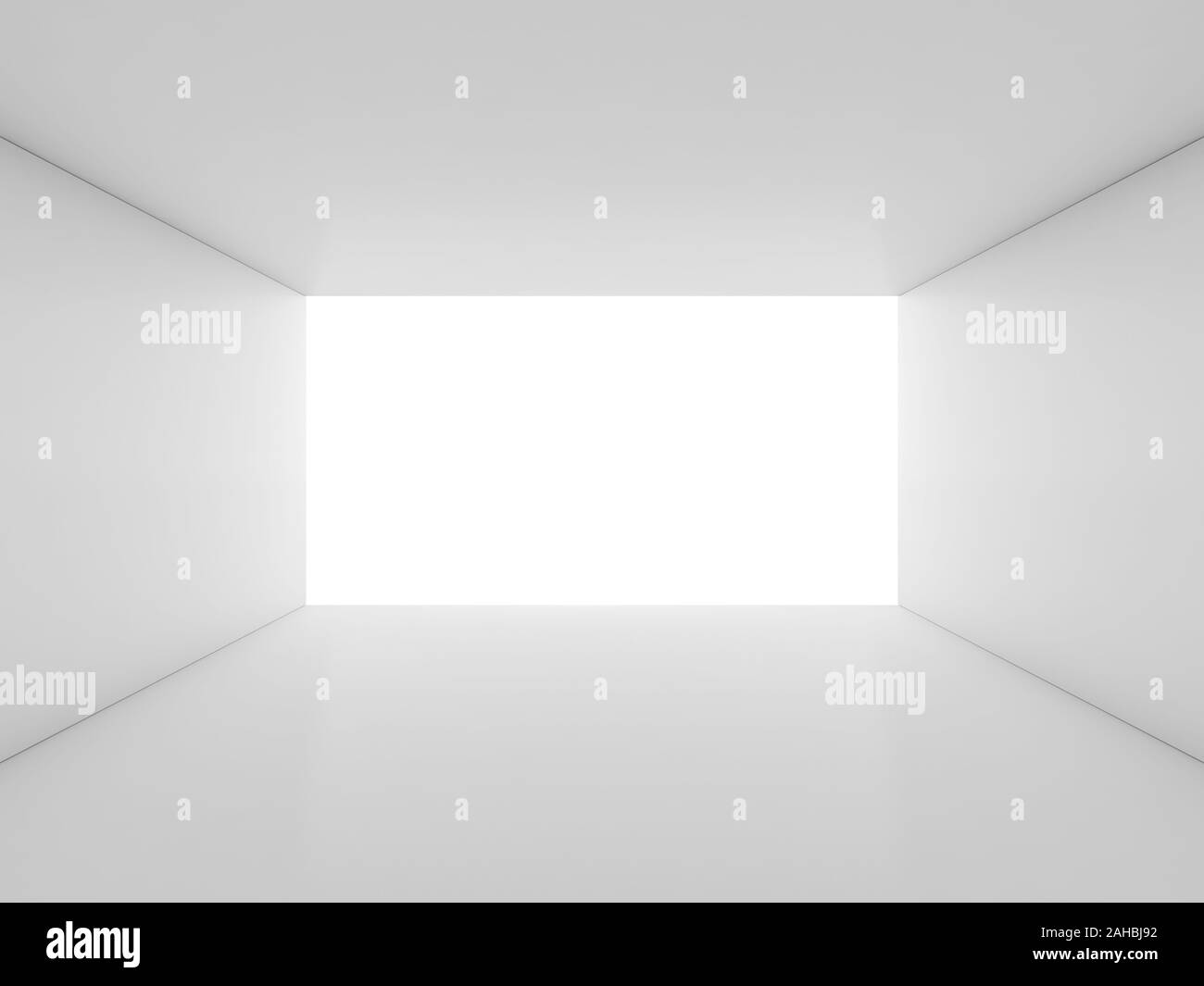 Abstract white blank contemporary interior, empty room with daylight ...