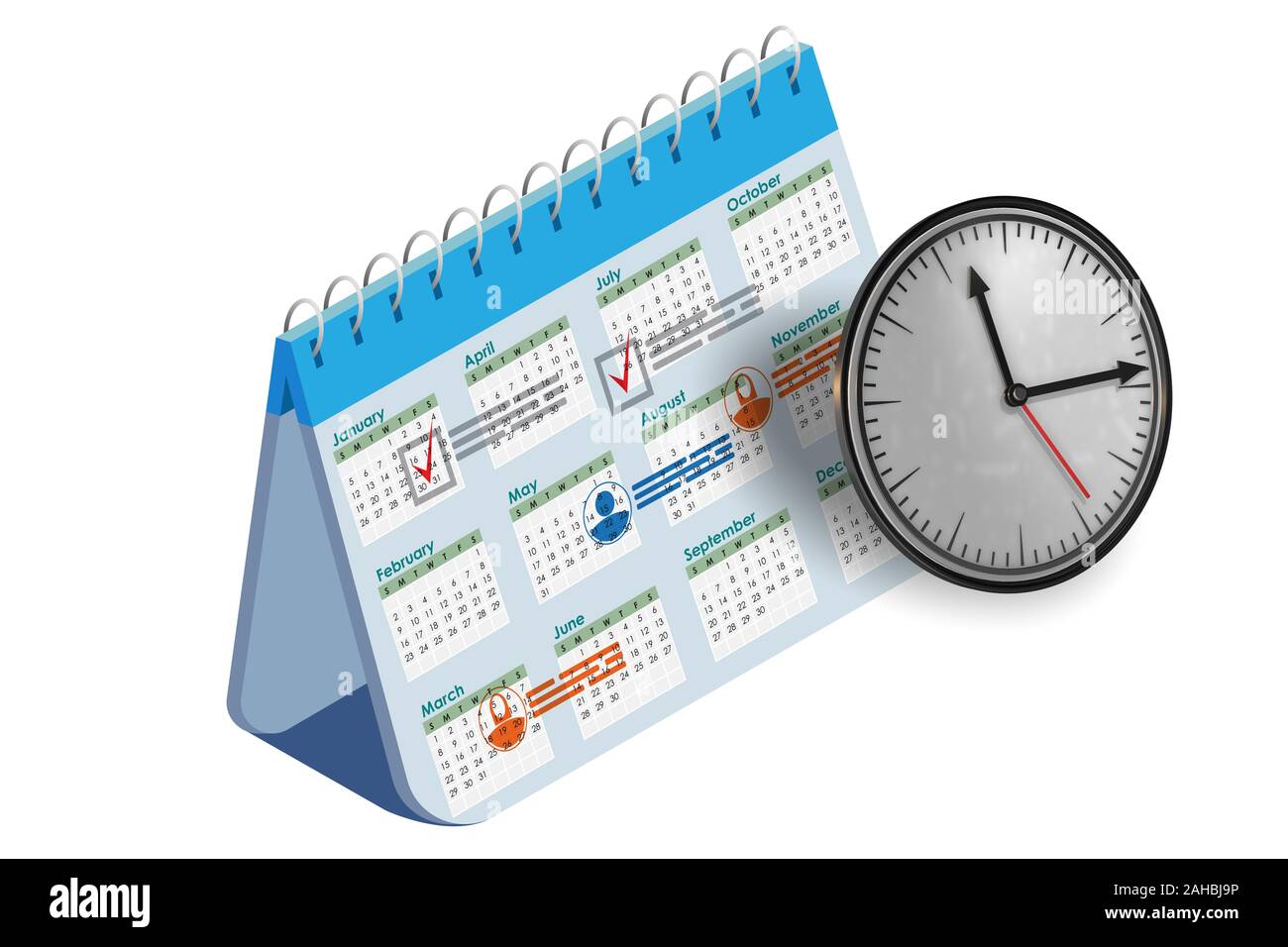 The calendar concept for planning purposes - 3d rendering Stock Photo ...
