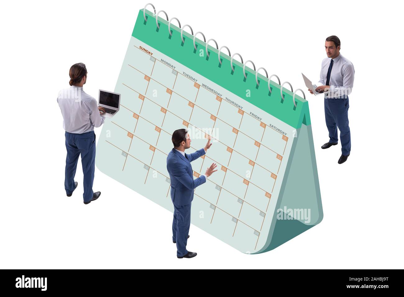 The business calendar concept with businessman Stock Photo - Alamy