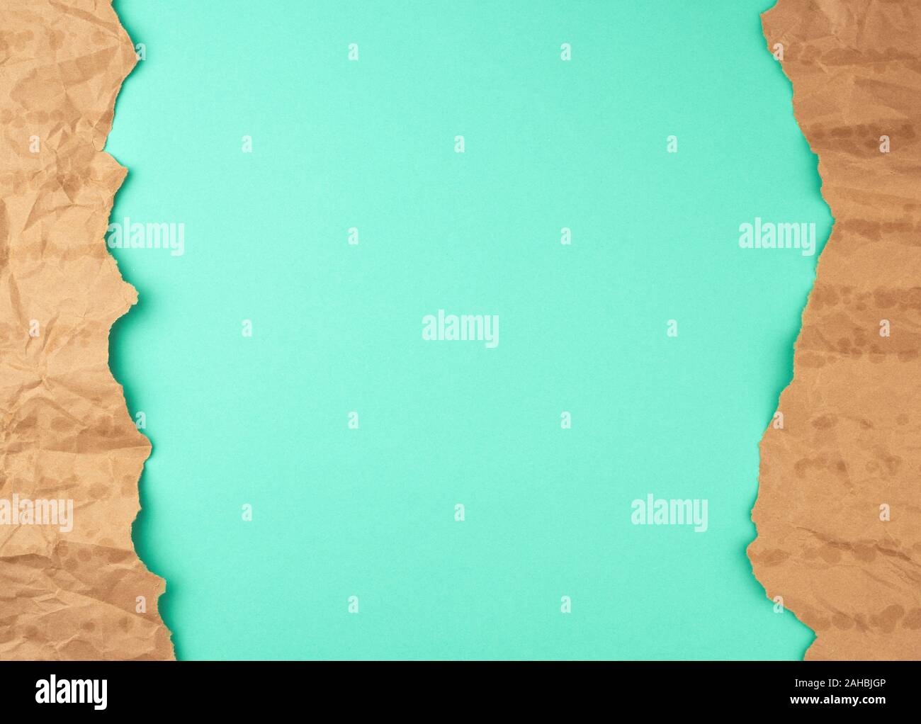 abstract green background with brown torn paper elements Vintage design ...