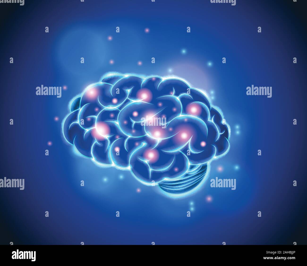 Brain Concept of blue background. vector Stock Vector Image & Art - Alamy