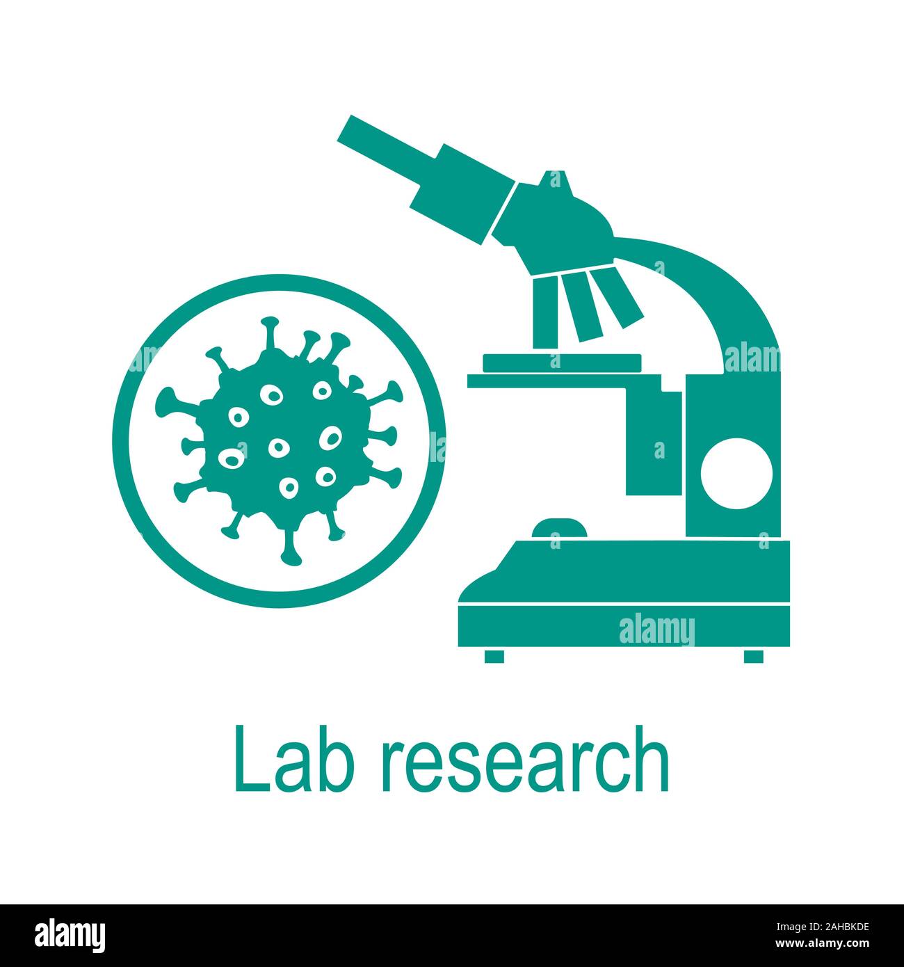 Vector illustration Microscope, microbe, virus, bacteria isolated on ...
