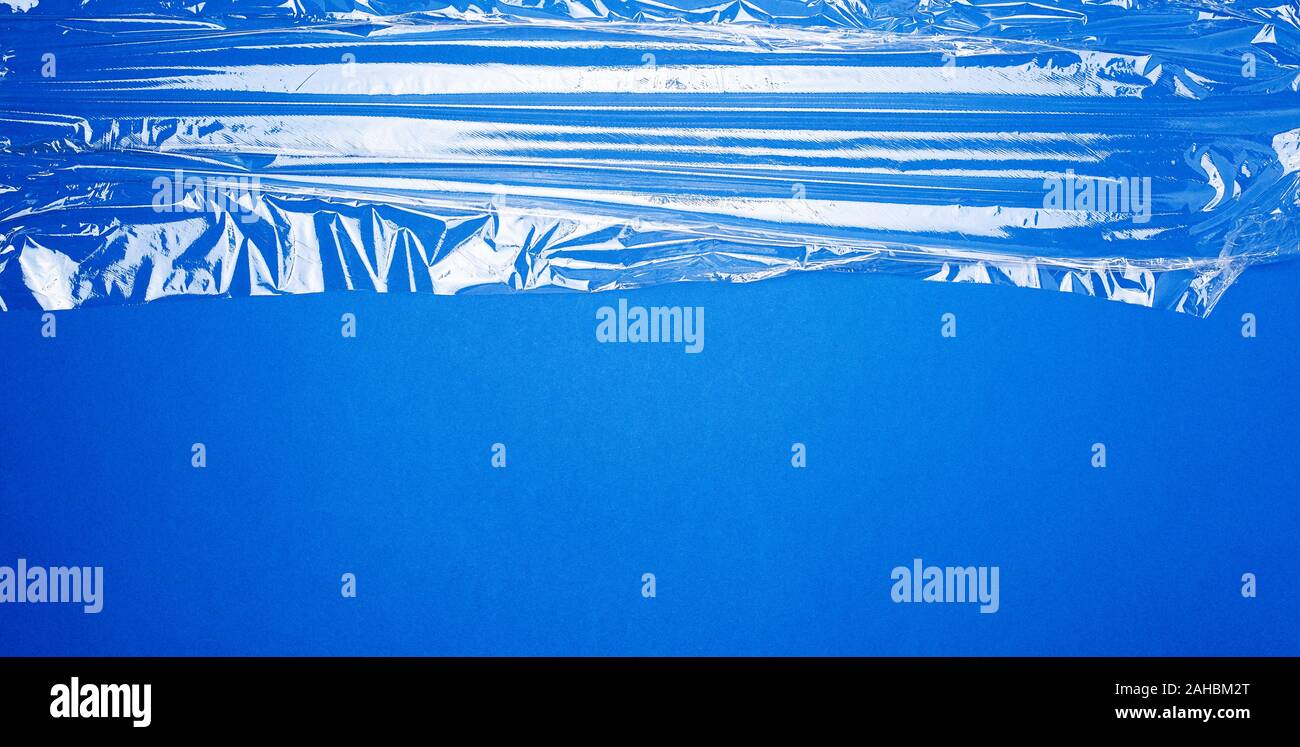 texture of a transparent stretching plastic film for packaging products ...