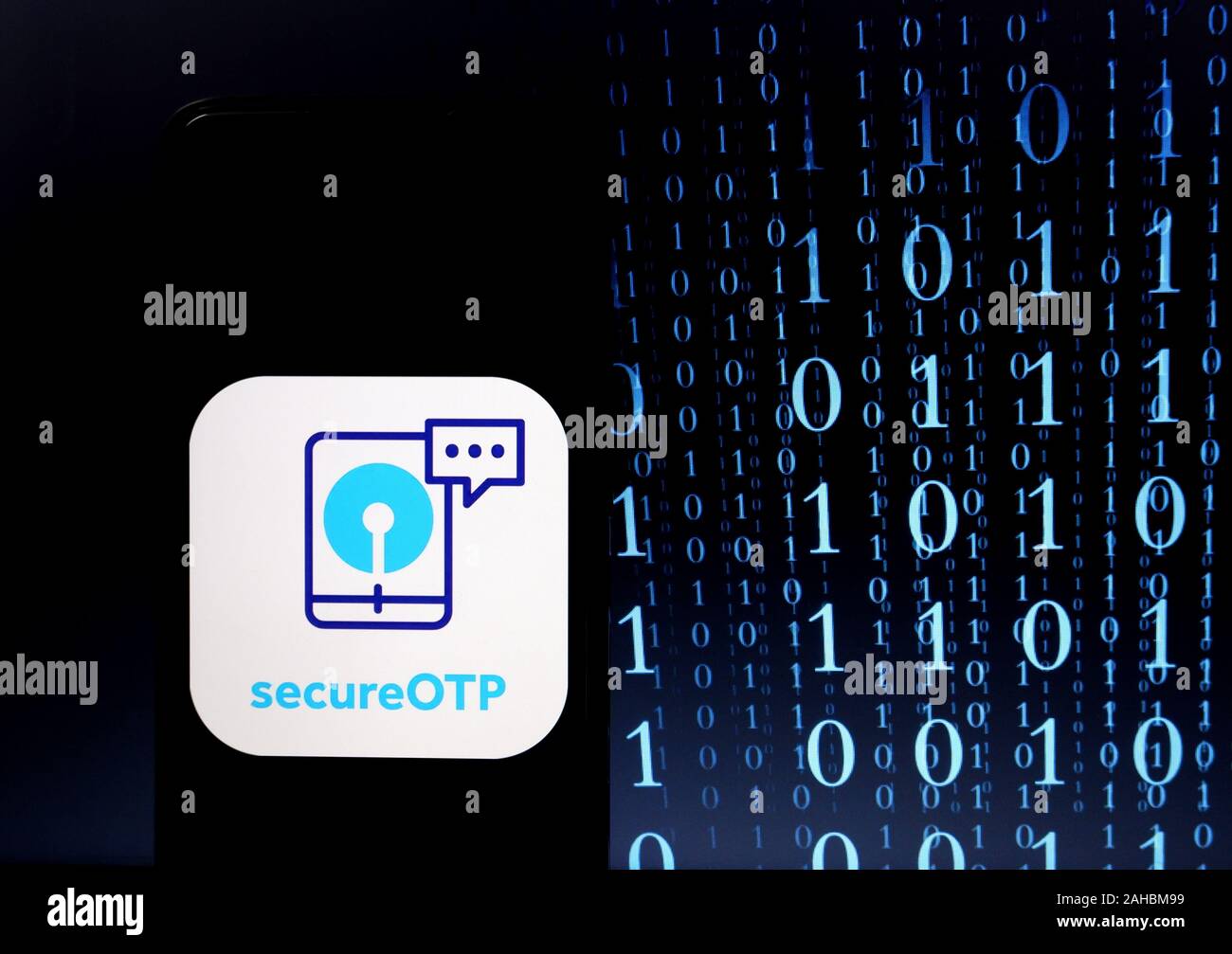 India. 28th Dec, 2019. In this photo illustration a SBI OTP application ...