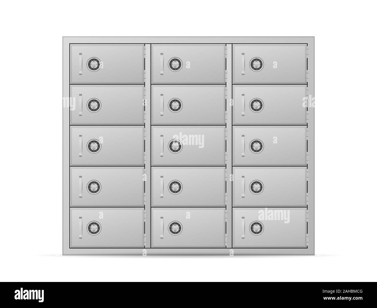 Bank lockers on a white background. Vector illustration Stock Photo - Alamy
