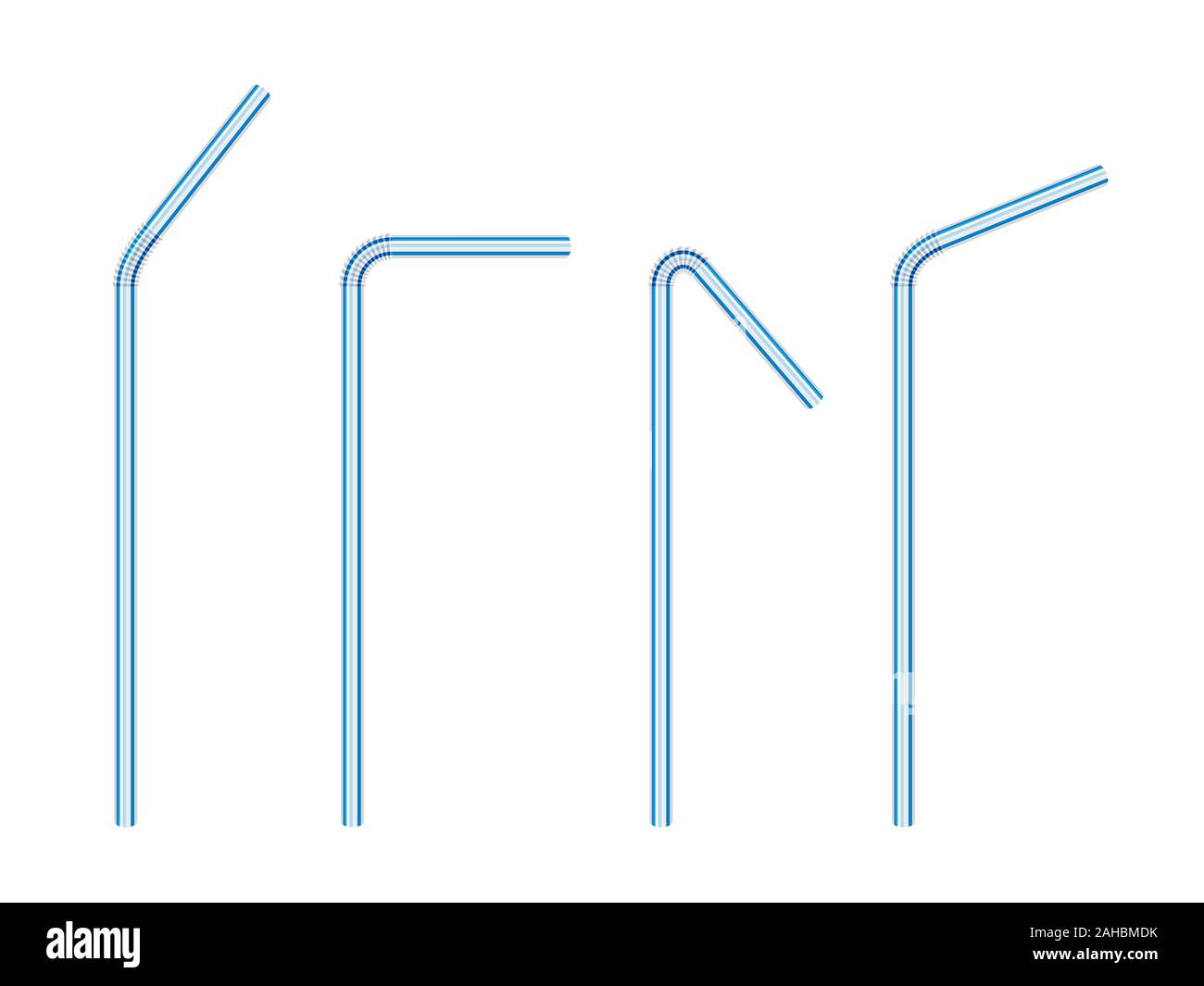 Drinking straw set on a white background. Vector illustration Stock ...