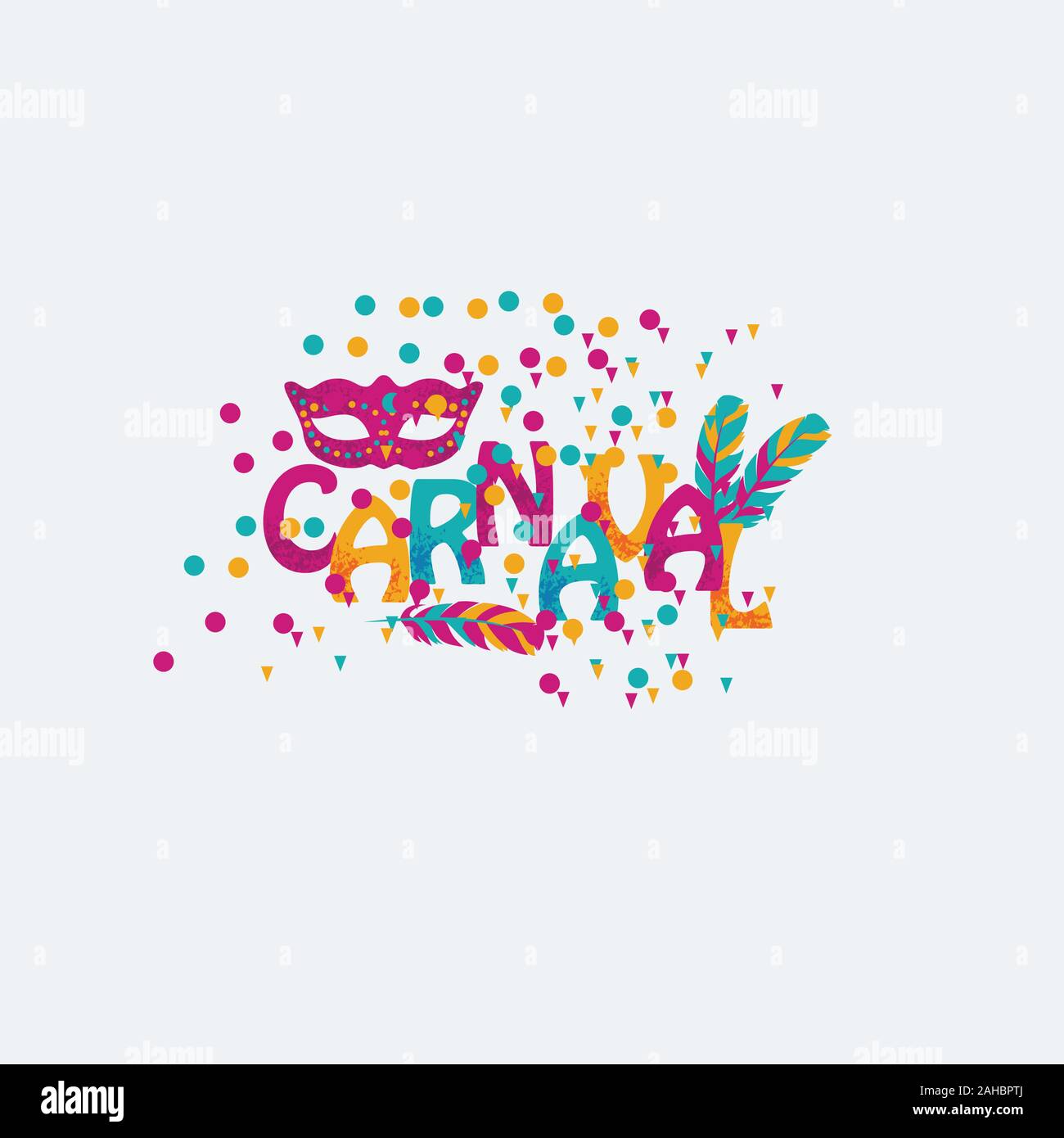 Carnival hand lettering text as banner, card, logo, icon, invitation ...