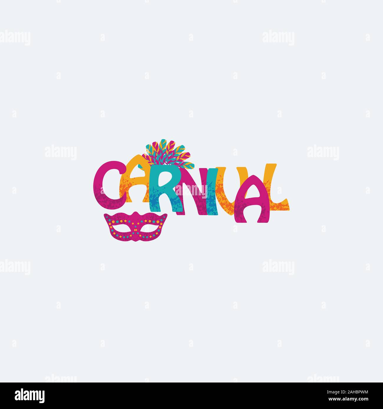 Carnival hand lettering text as banner, card, logo, icon, invitation ...
