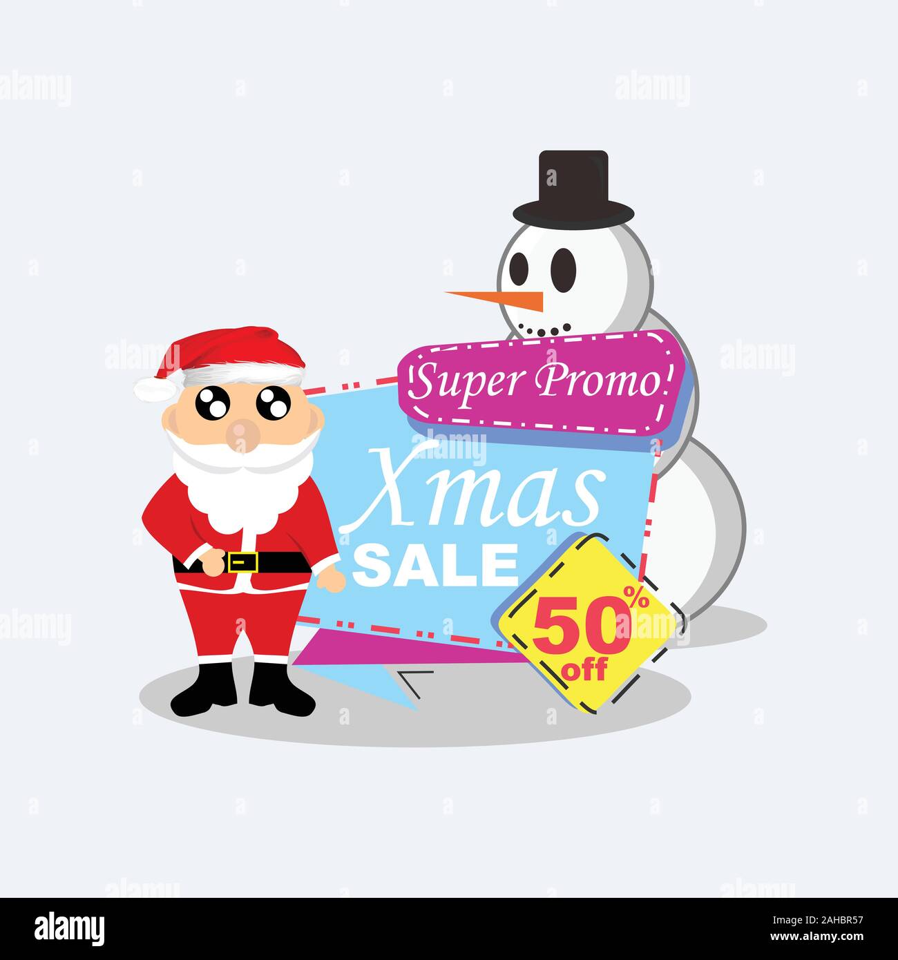 Christmas banners sale promo with santa claus vector image for poster ...