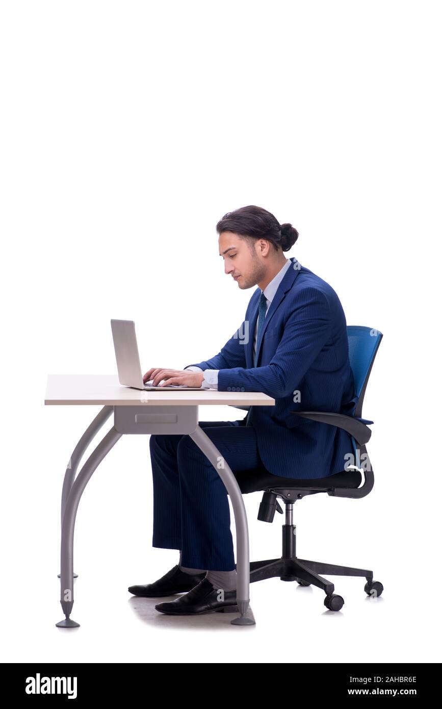 The employee working isolated on white background Stock Photo - Alamy