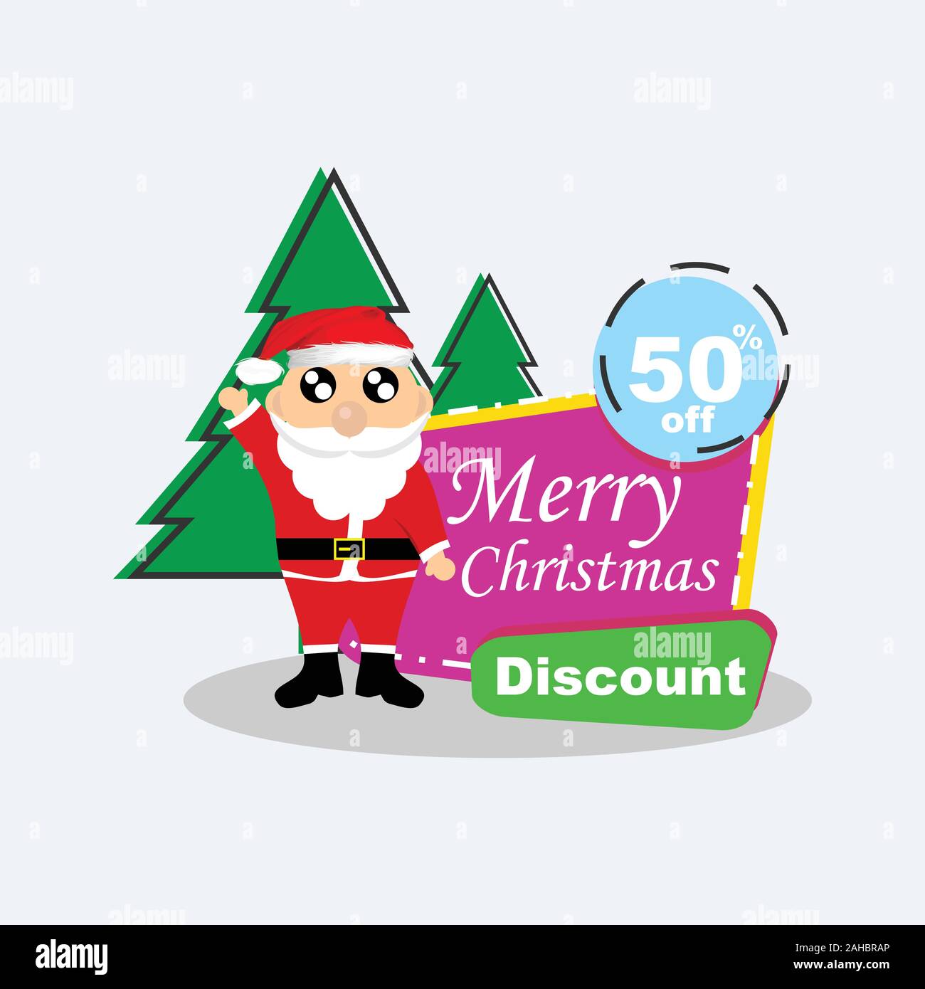 Christmas banners sale promo with santa claus vector image for poster ...