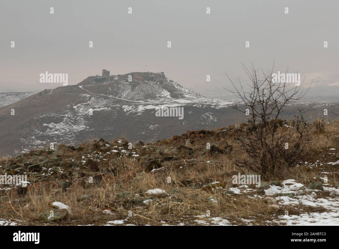 Ottoman fort in the ruins of the ancient Armenian capital of Ani Stock ...