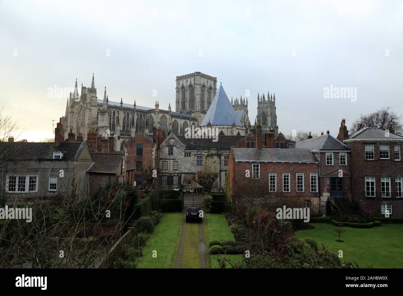 View of York Minster from Ramparts, York, North Yorkshire, England ...