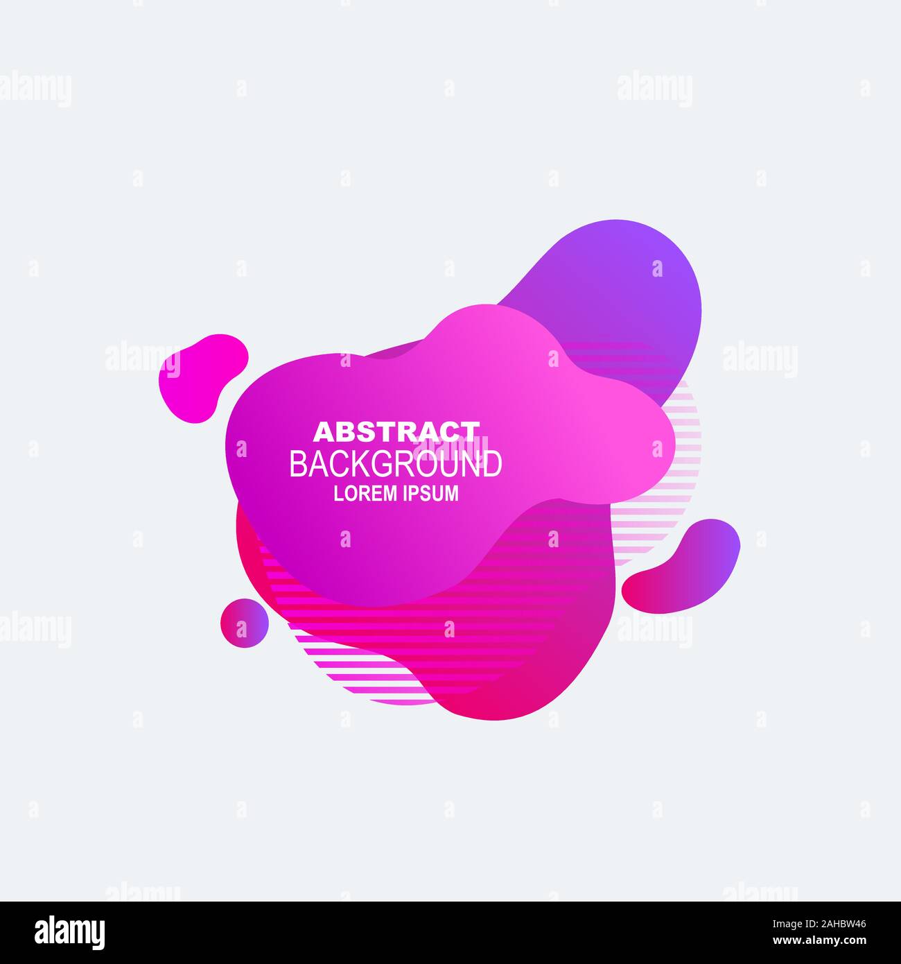 Amoeba flat label, tag, emblem, badge, design with gradient color for ...