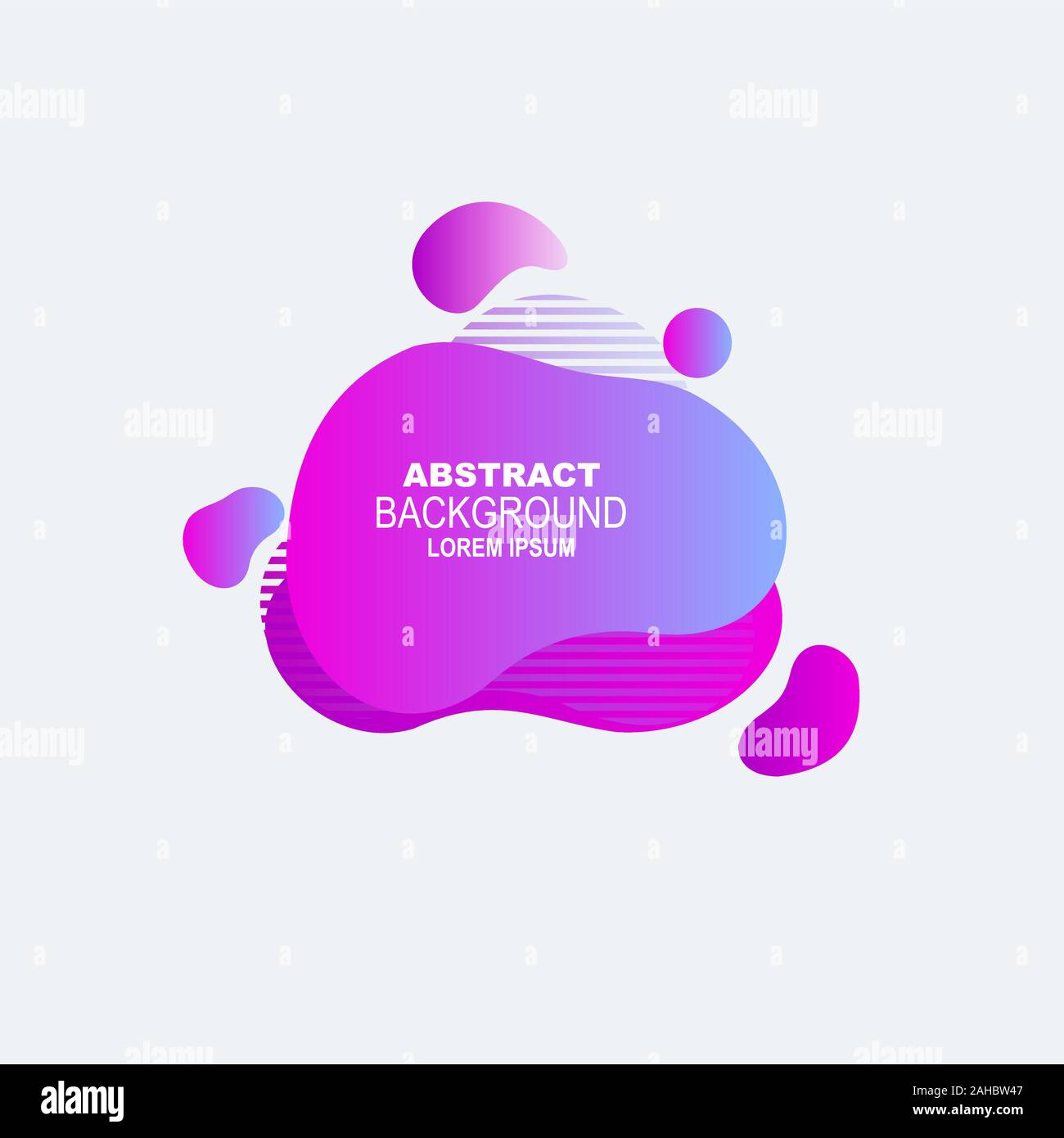 Amoeba flat label, tag, emblem, badge, design with gradient color for ...