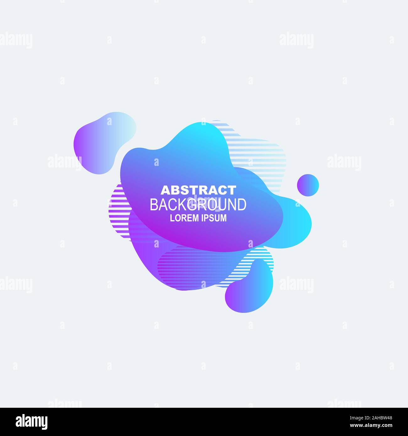 Amoeba flat label, tag, emblem, badge, design with gradient color for ...