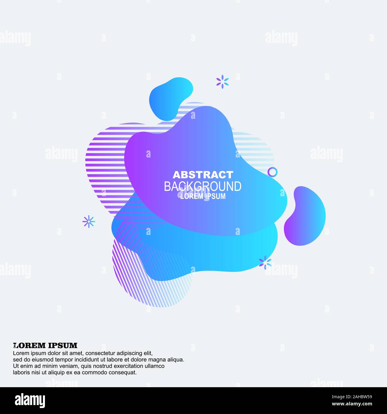 Amoeba flat label, tag, emblem, badge, design with gradient color for ...