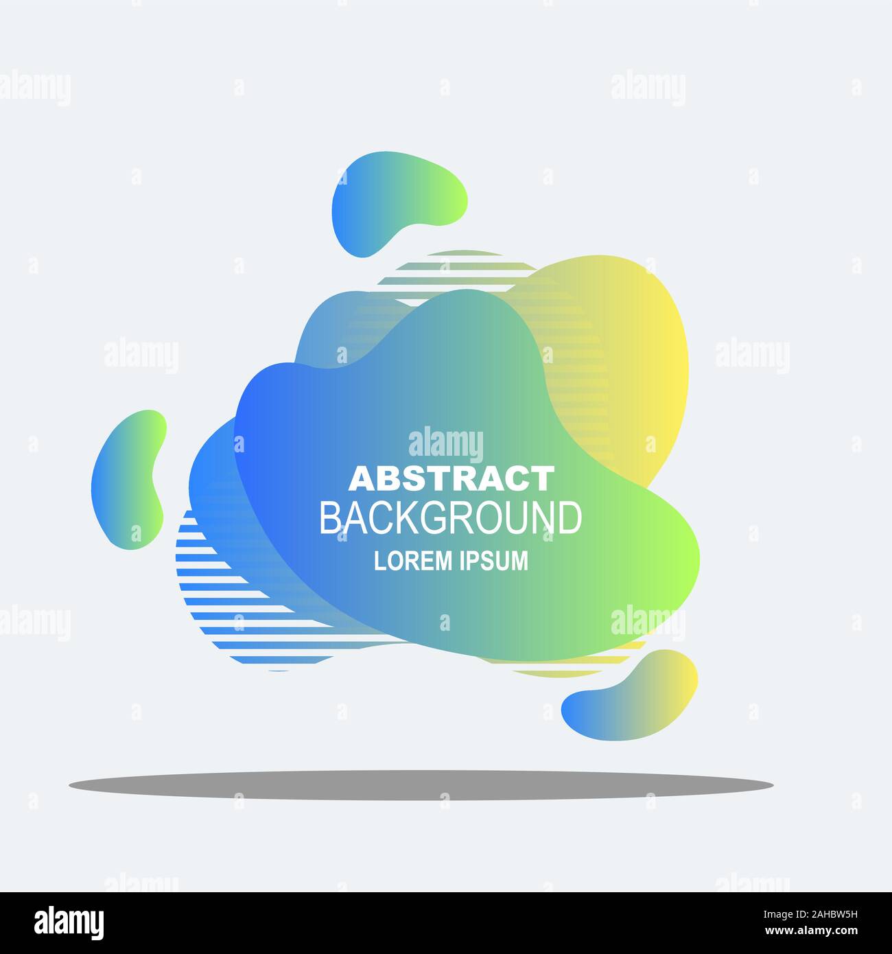 Amoeba flat label, tag, emblem, badge, design with gradient color for ...