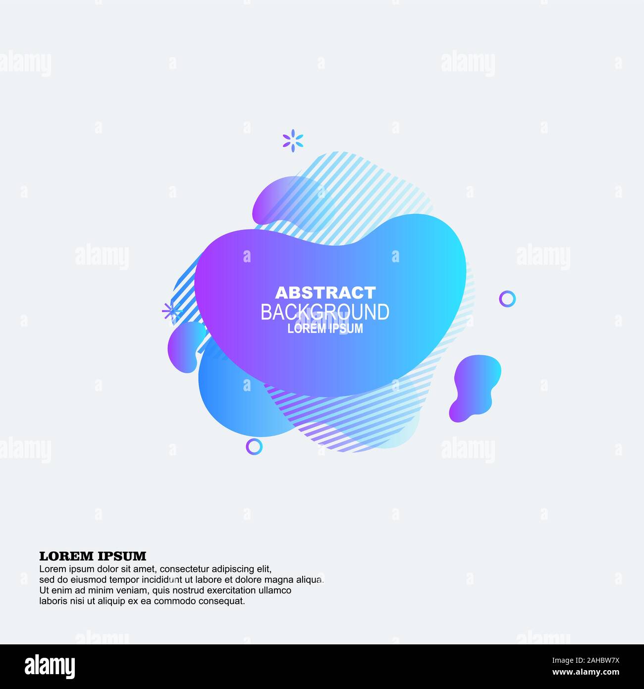 Amoeba flat label, tag, emblem, badge, design with gradient color for ...