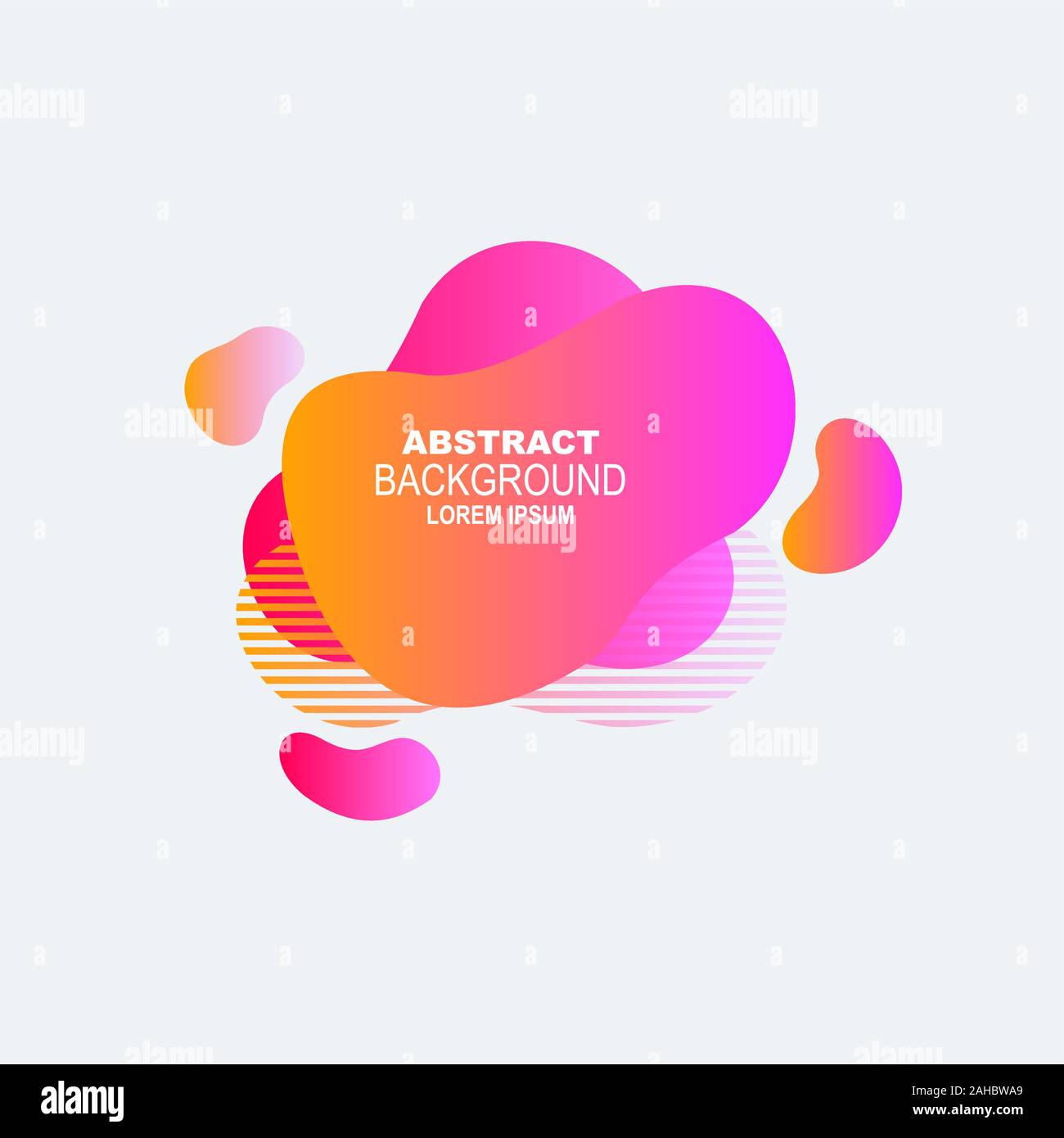 Amoeba flat label, tag, emblem, badge, design with gradient color for ...