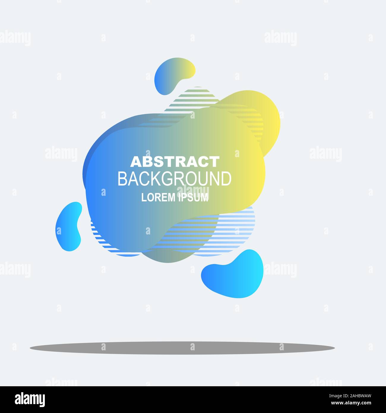 Amoeba flat label, tag, emblem, badge, design with gradient color for ...