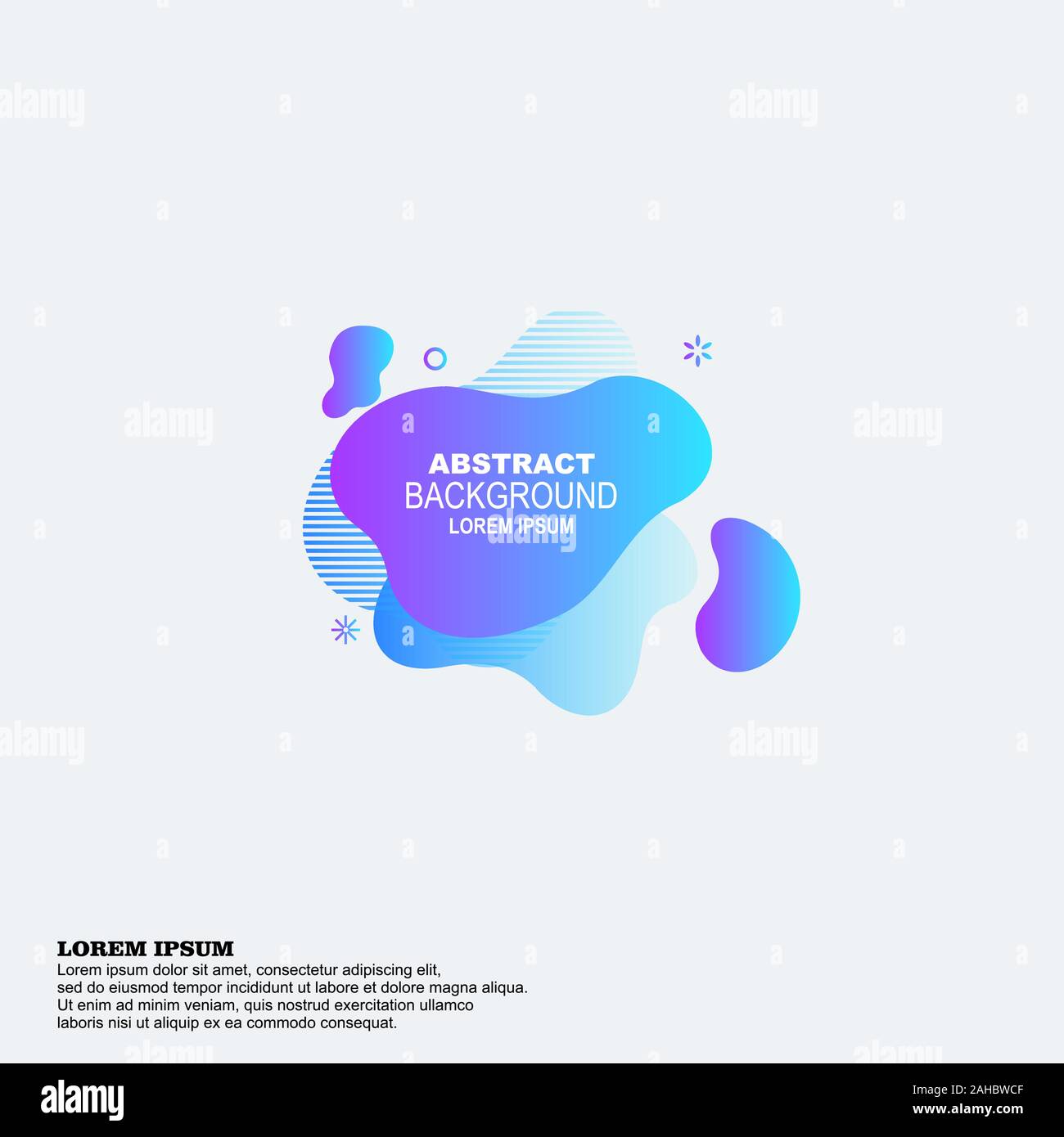 Amoeba flat label, tag, emblem, badge, design with gradient color for ...