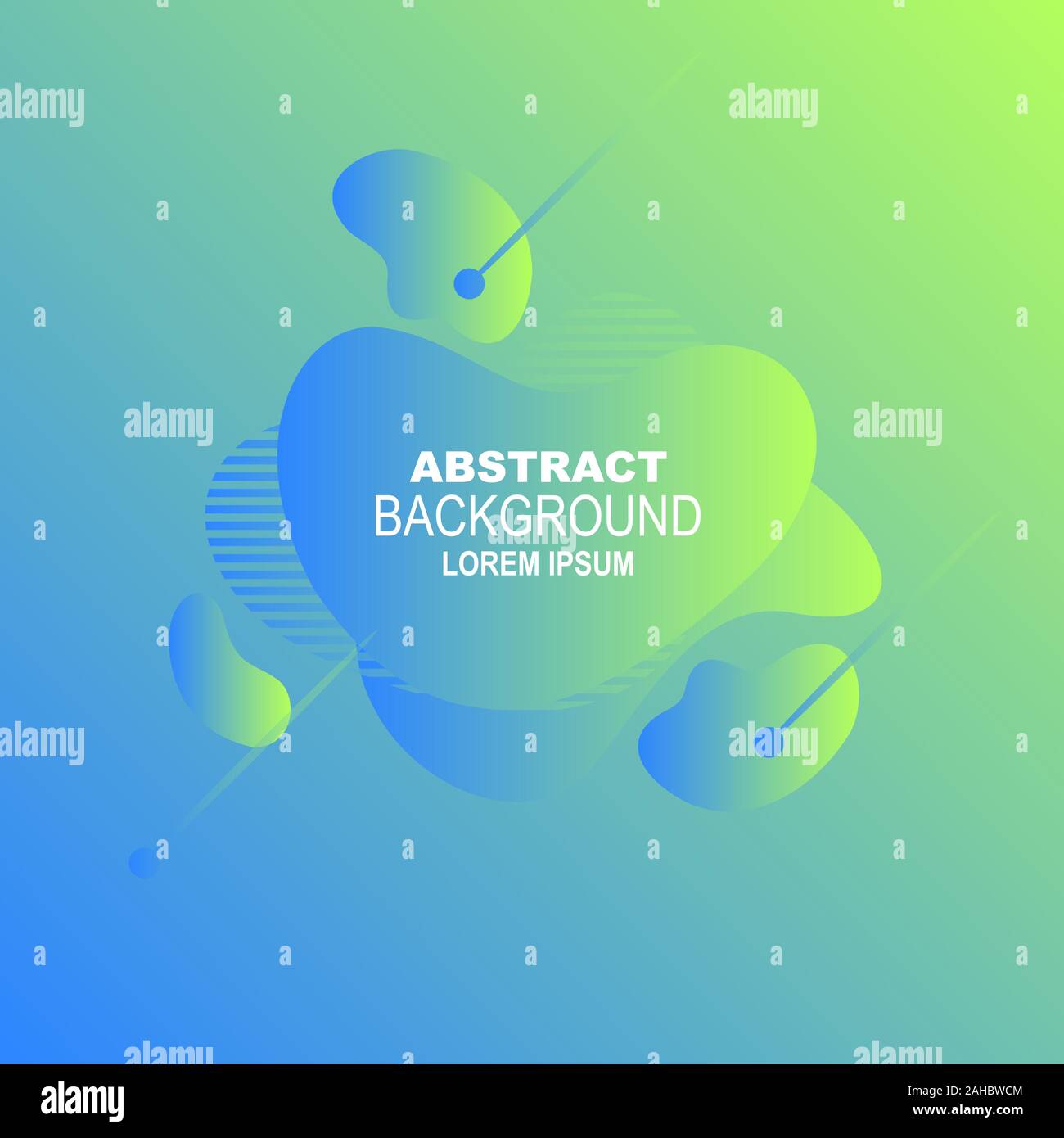 Amoeba flat label, tag, emblem, badge, design with gradient color for ...