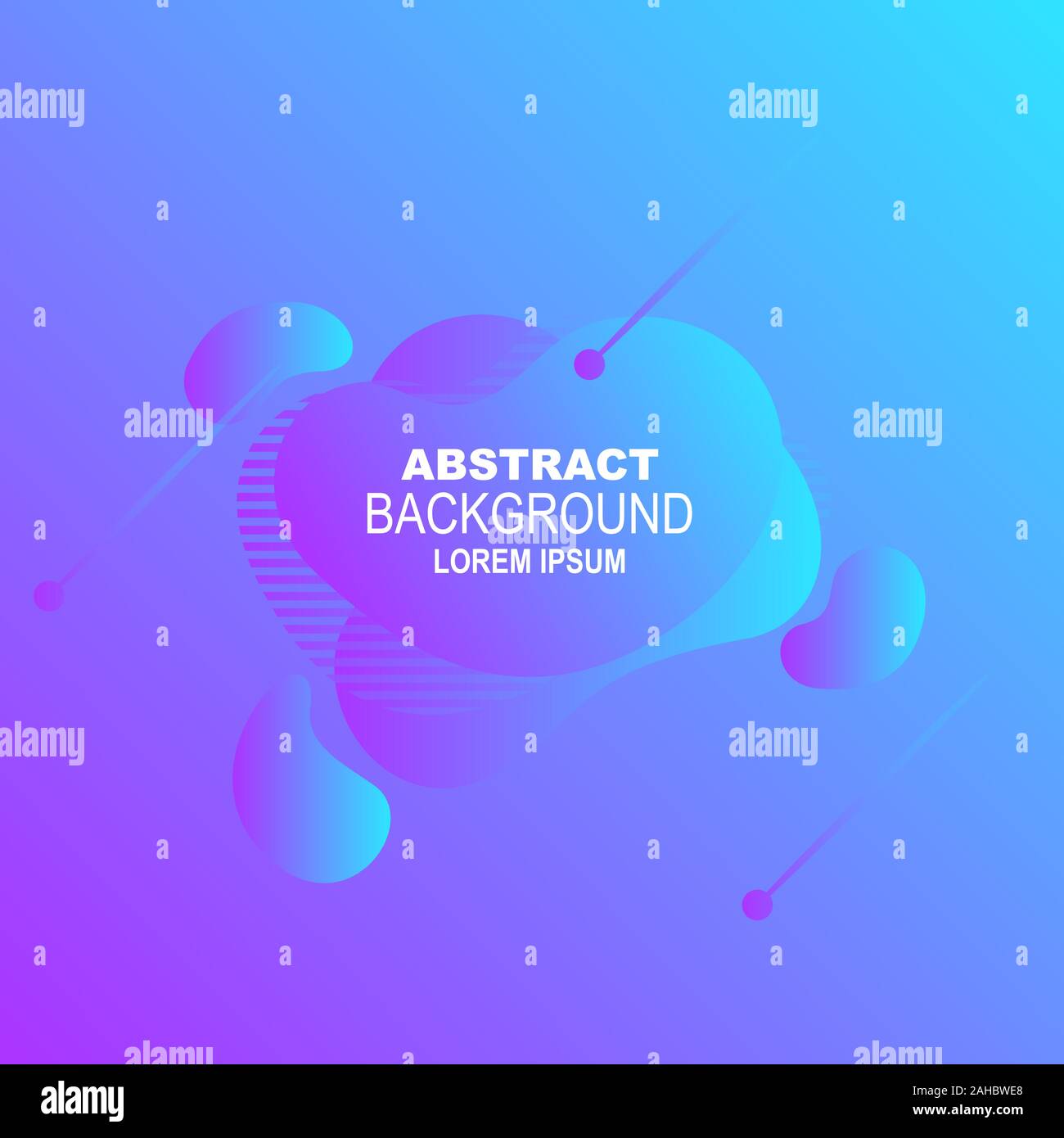 Amoeba flat label, tag, emblem, badge, design with gradient color for ...