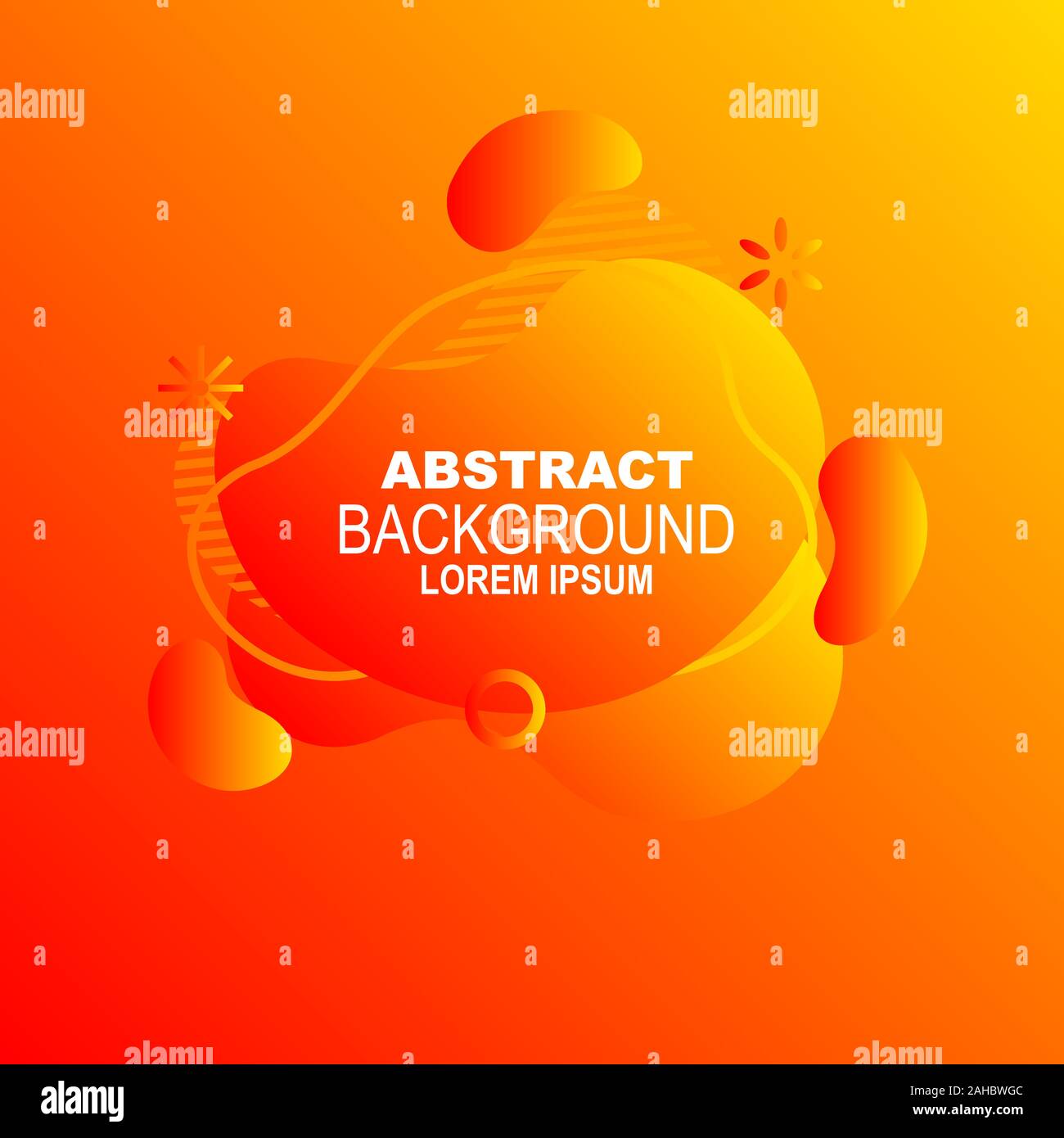 Amoeba flat label, tag, emblem, badge, design with gradient color for ...