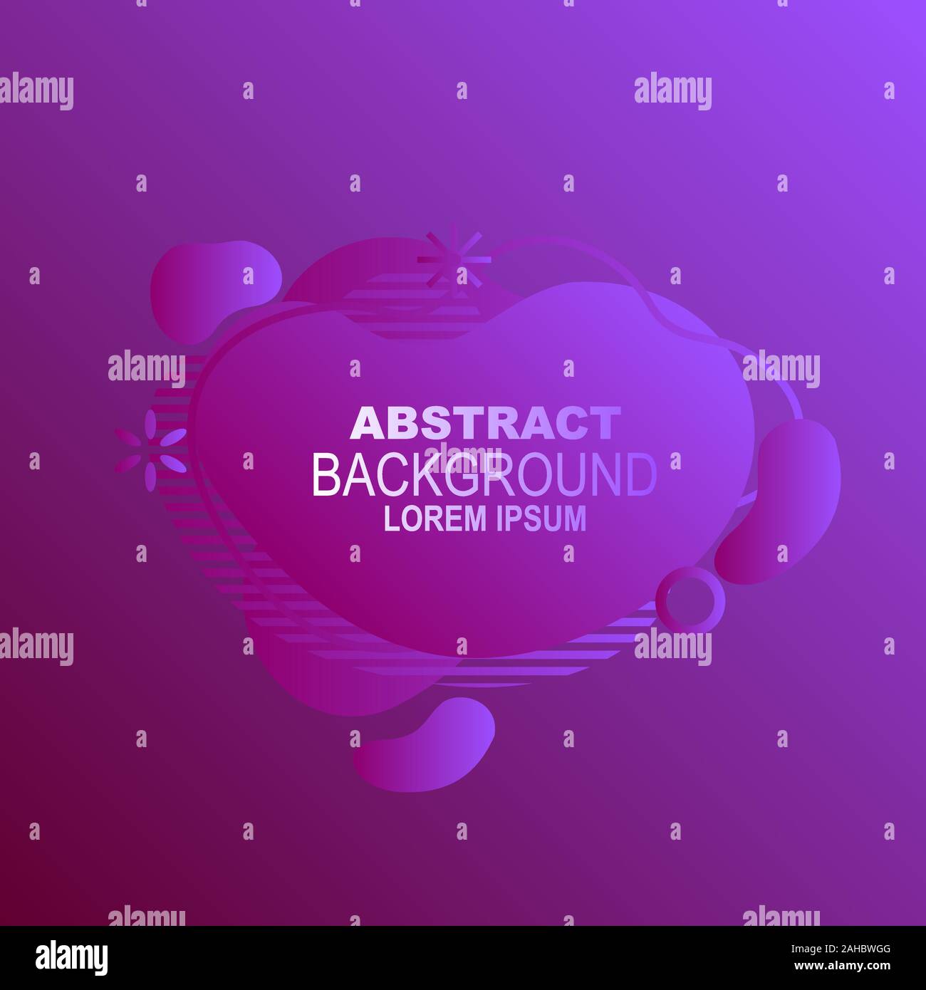 Amoeba flat label, tag, emblem, badge, design with gradient color for ...