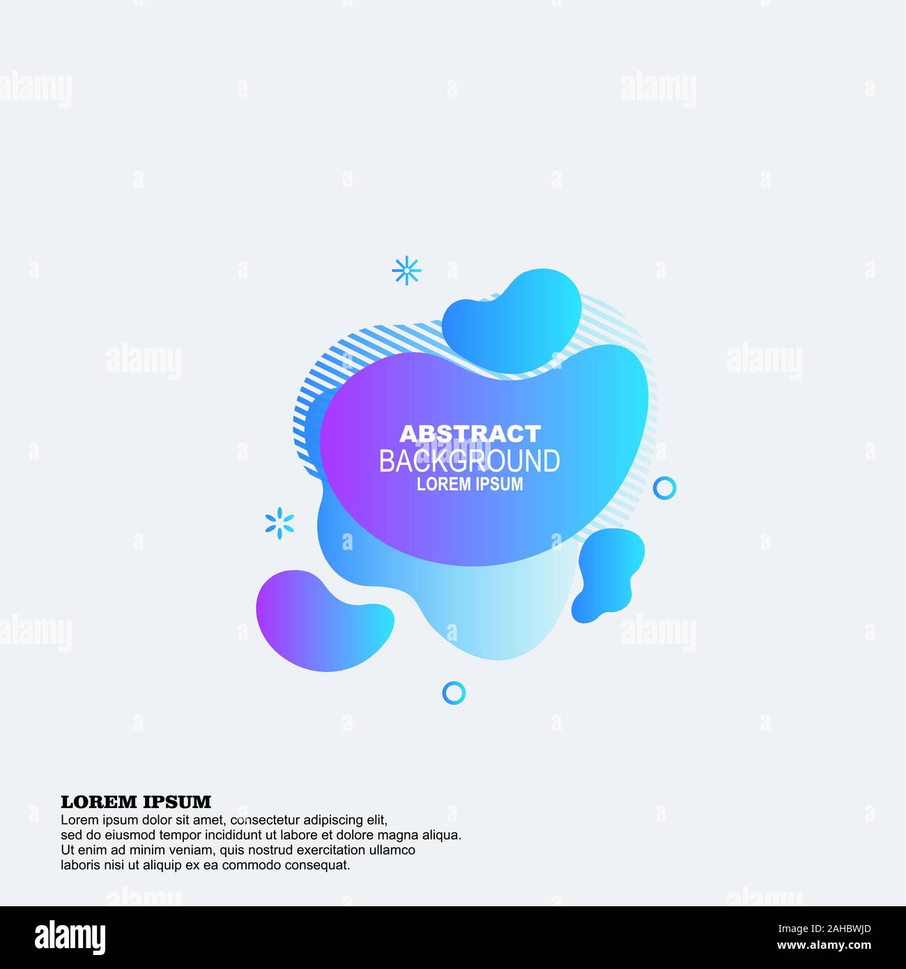 Amoeba flat label, tag, emblem, badge, design with gradient color for ...