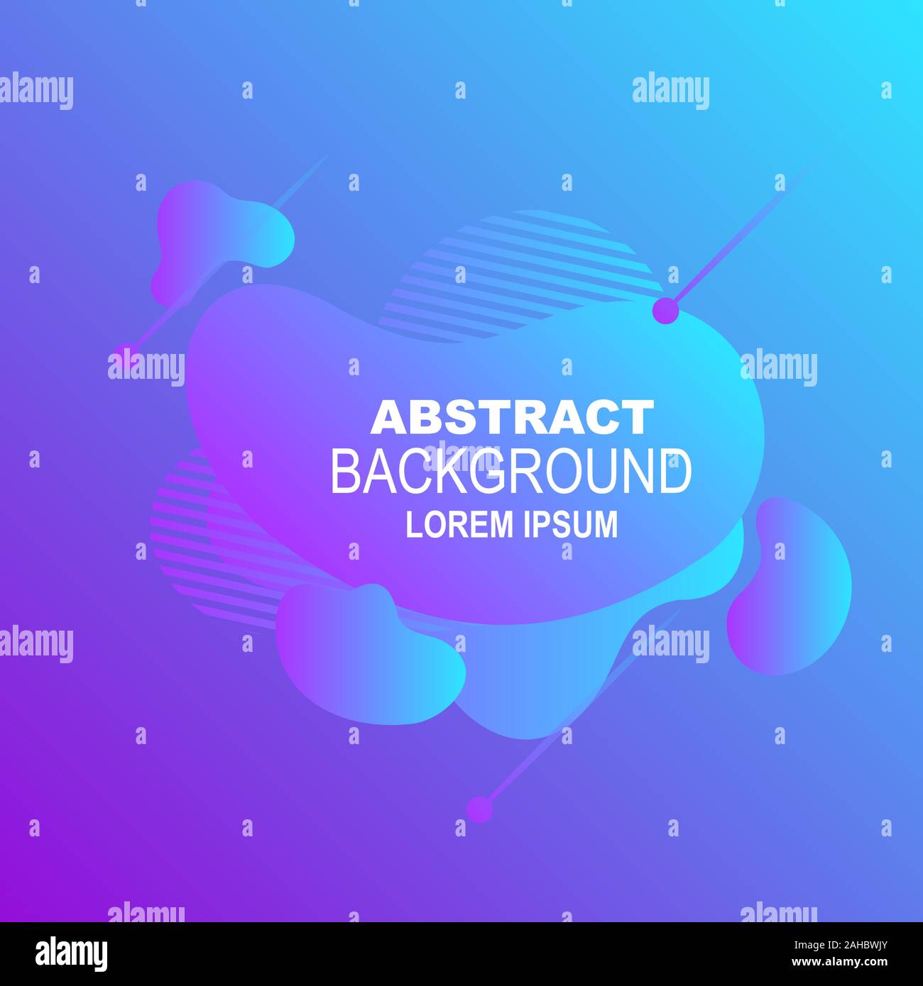 Amoeba flat label, tag, emblem, badge, design with gradient color for ...