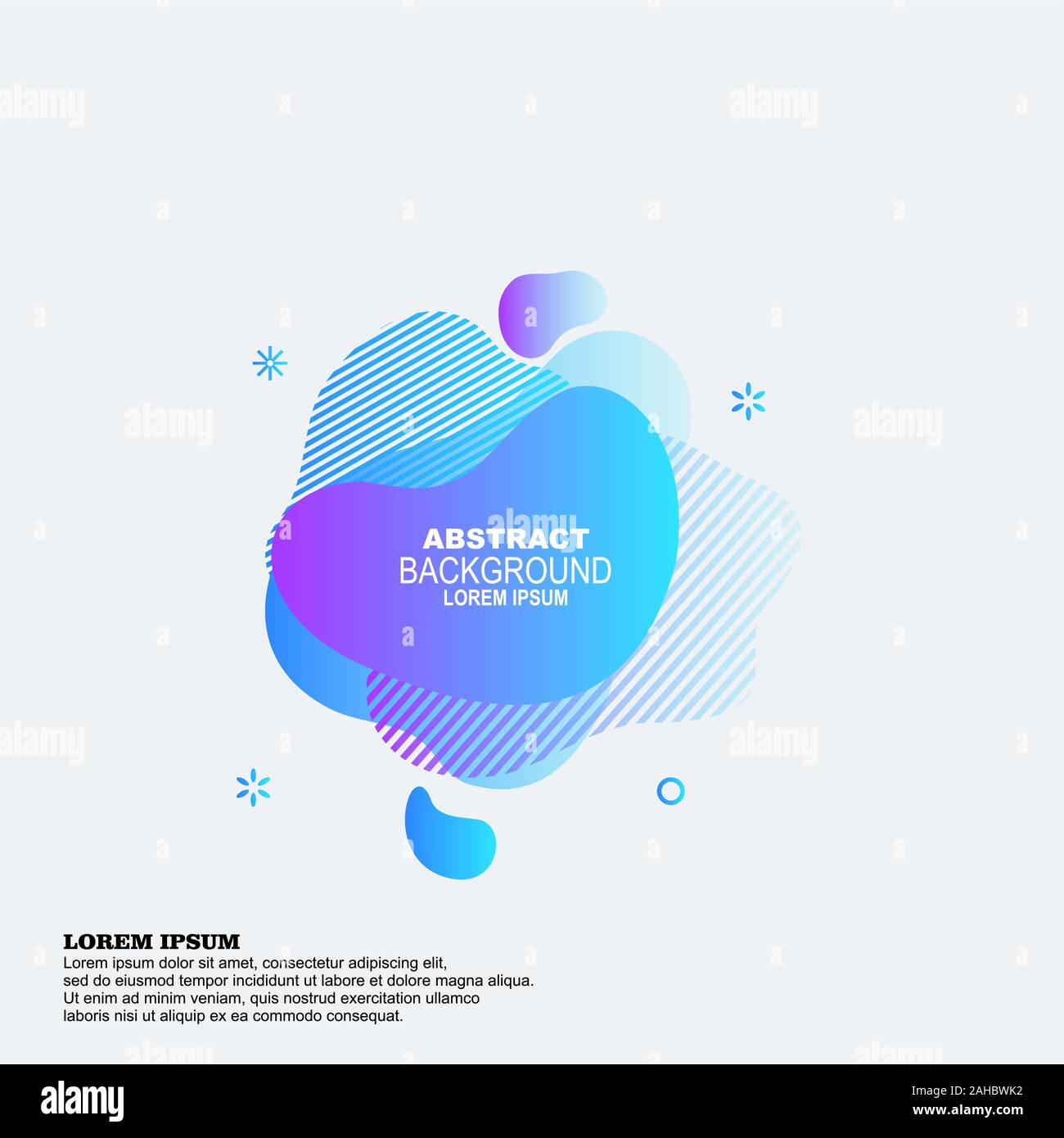 Amoeba flat label, tag, emblem, badge, design with gradient color for ...