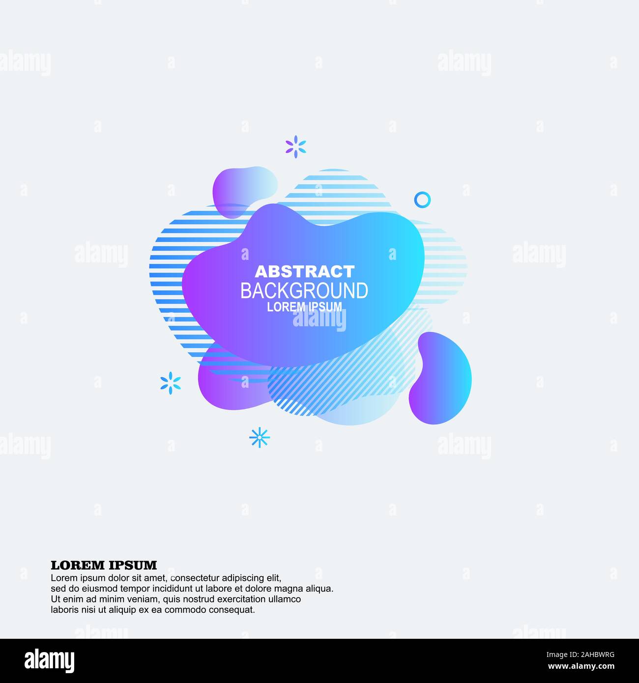 Amoeba flat label, tag, emblem, badge, design with gradient color for ...