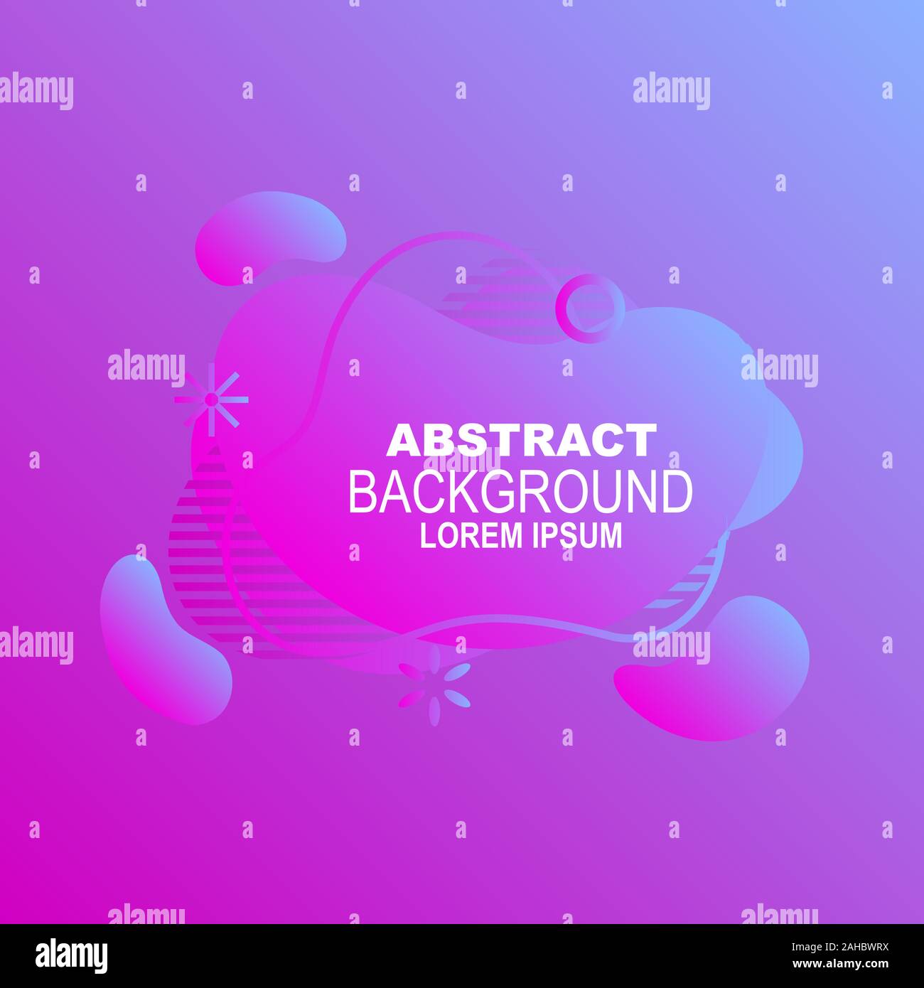 Amoeba flat label, tag, emblem, badge, design with gradient color for ...