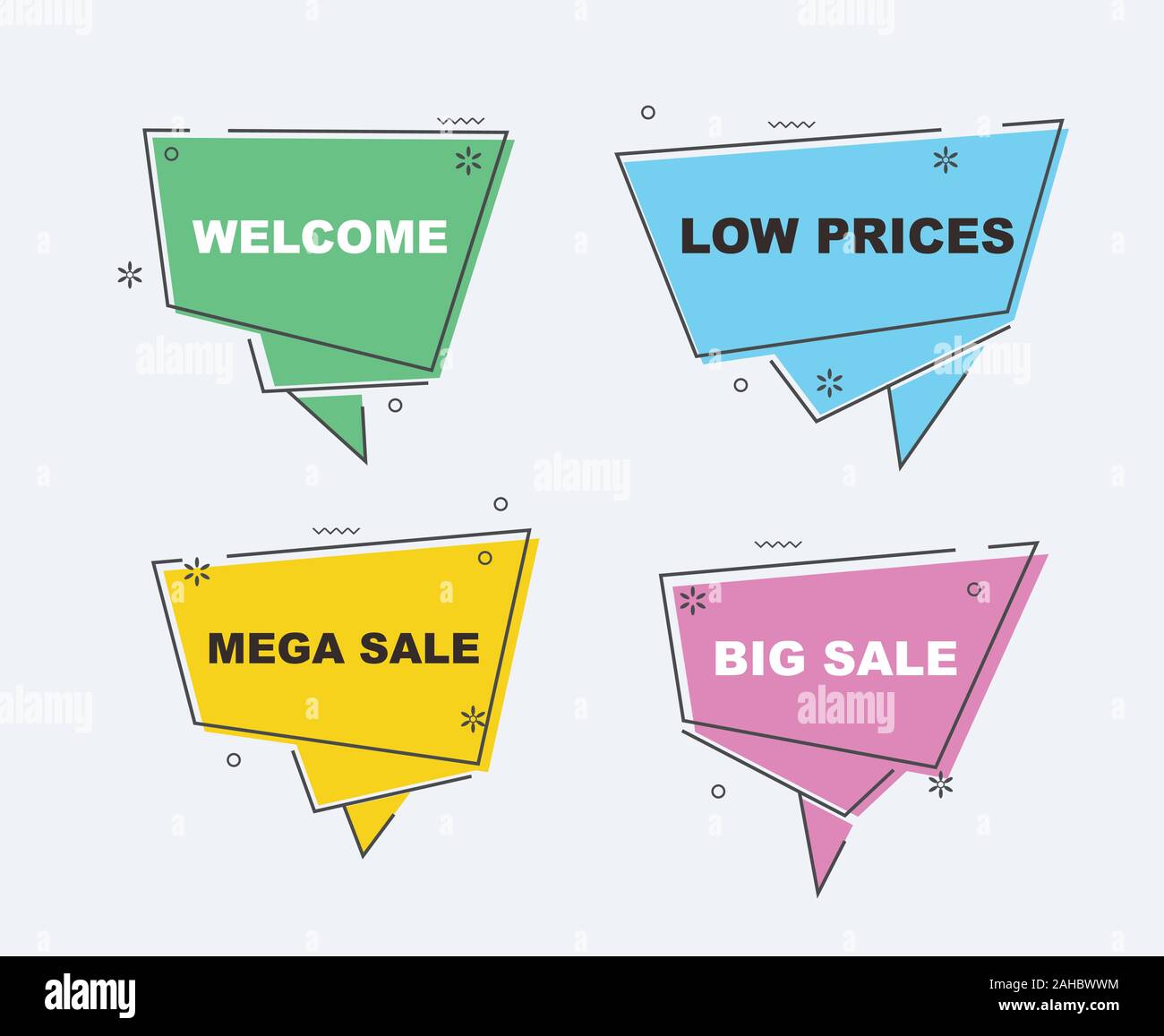 Sale banner collection, discount tag, emblem, badge, special offer ...