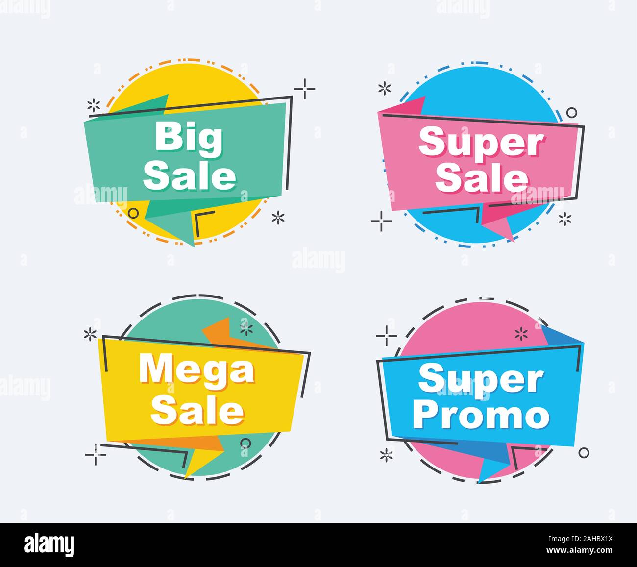 Sale banner collection, discount tag, emblem, badge, special offer ...