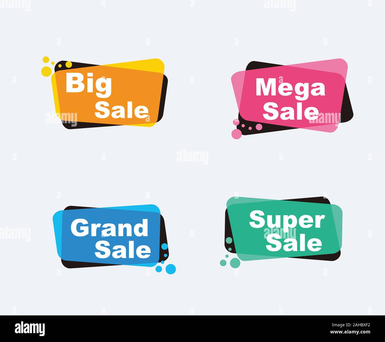 Flat linear promotion balloon and banner popup, scroll, badge, price ...