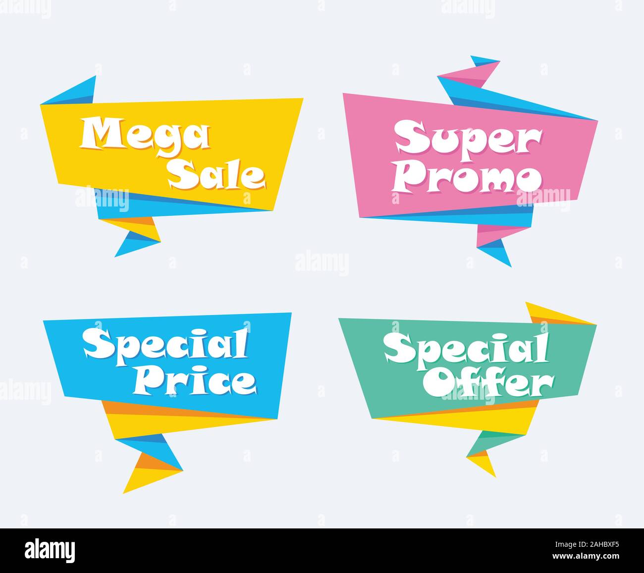 Flat linear promotion balloon and banner popup, scroll, badge, price ...