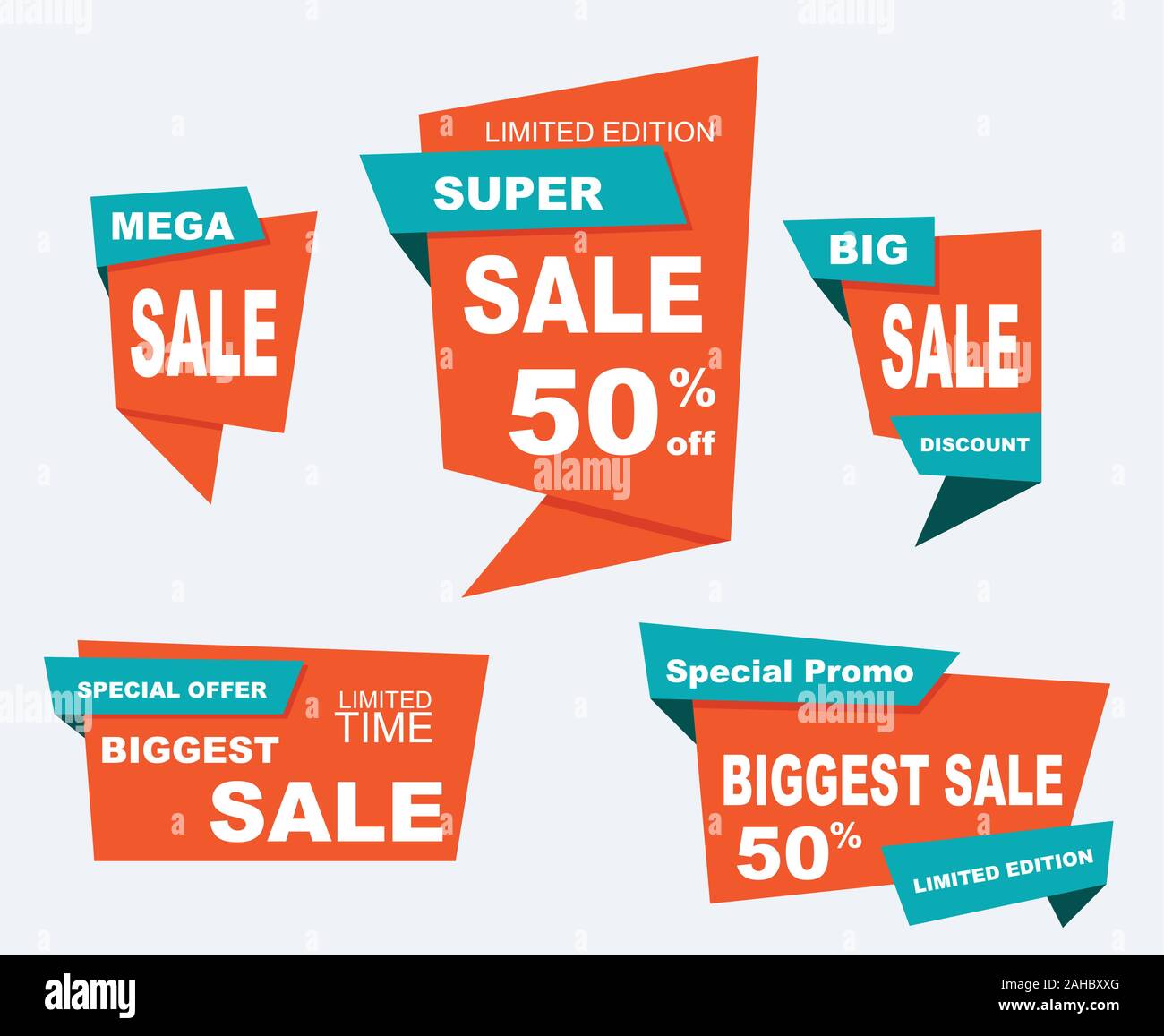 Flat linear promotion balloon and banner popup, scroll, badge, price ...