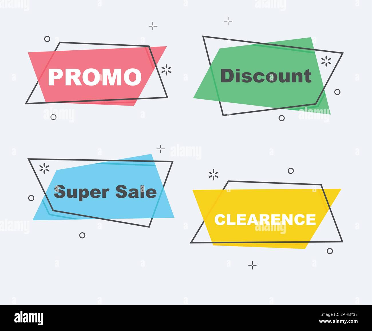 Collection of Sale Discount Styled Banners, Emblems, Labels, Tags ...