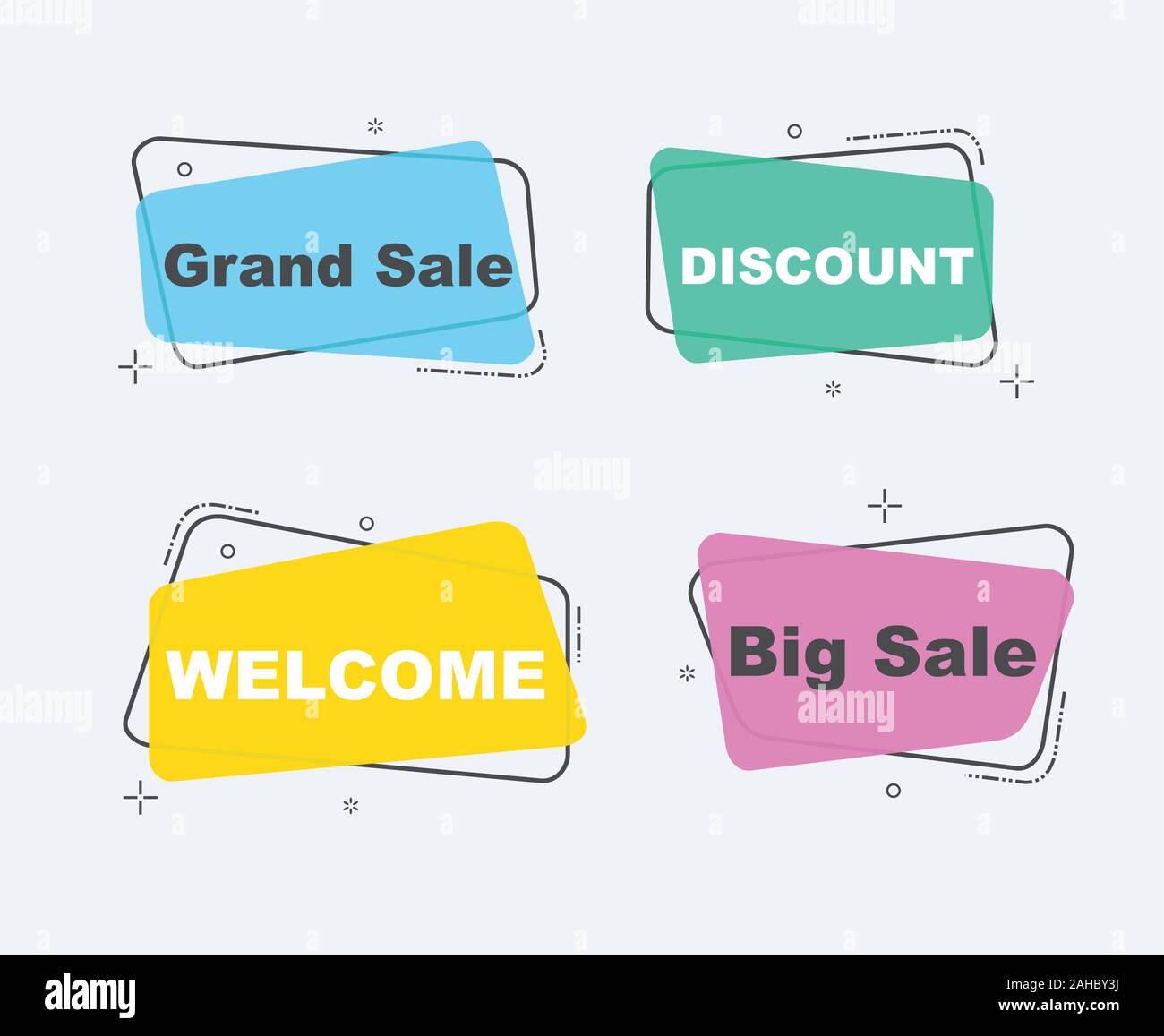 Collection of Sale Discount Styled Banners, Emblems, Labels, Tags ...