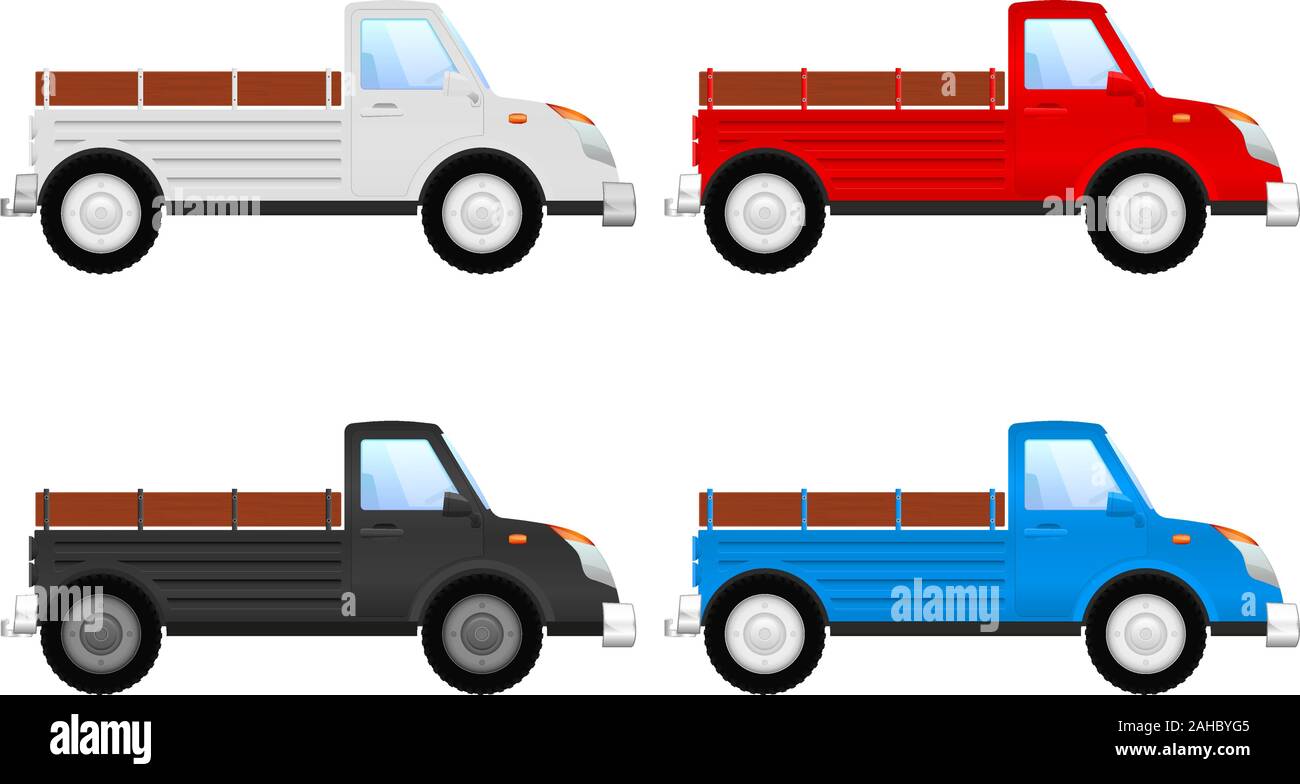 Pickup truck black white Stock Vector Images - Alamy