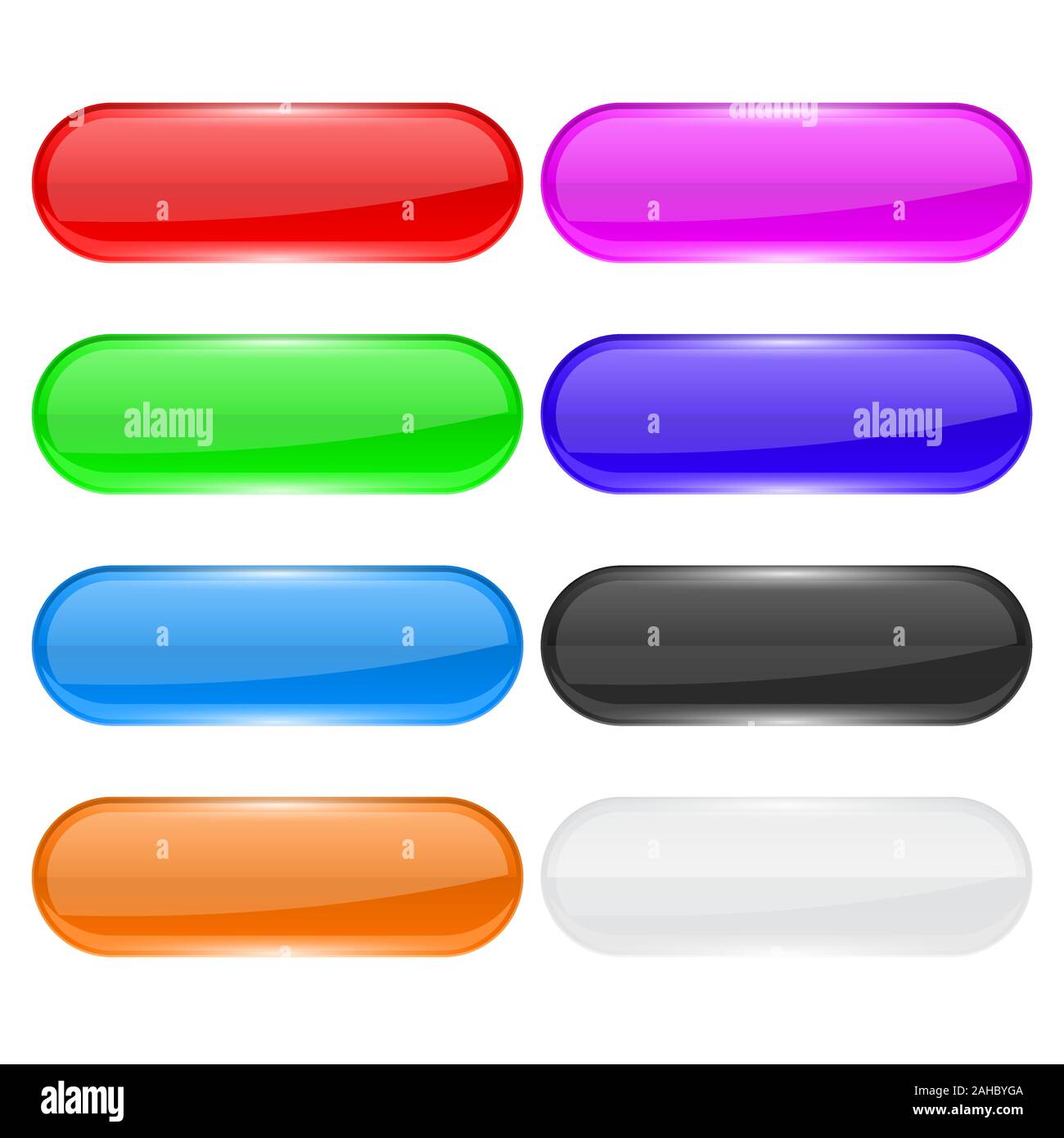 Web buttons. Colored shiny oval icons Stock Vector Image & Art - Alamy
