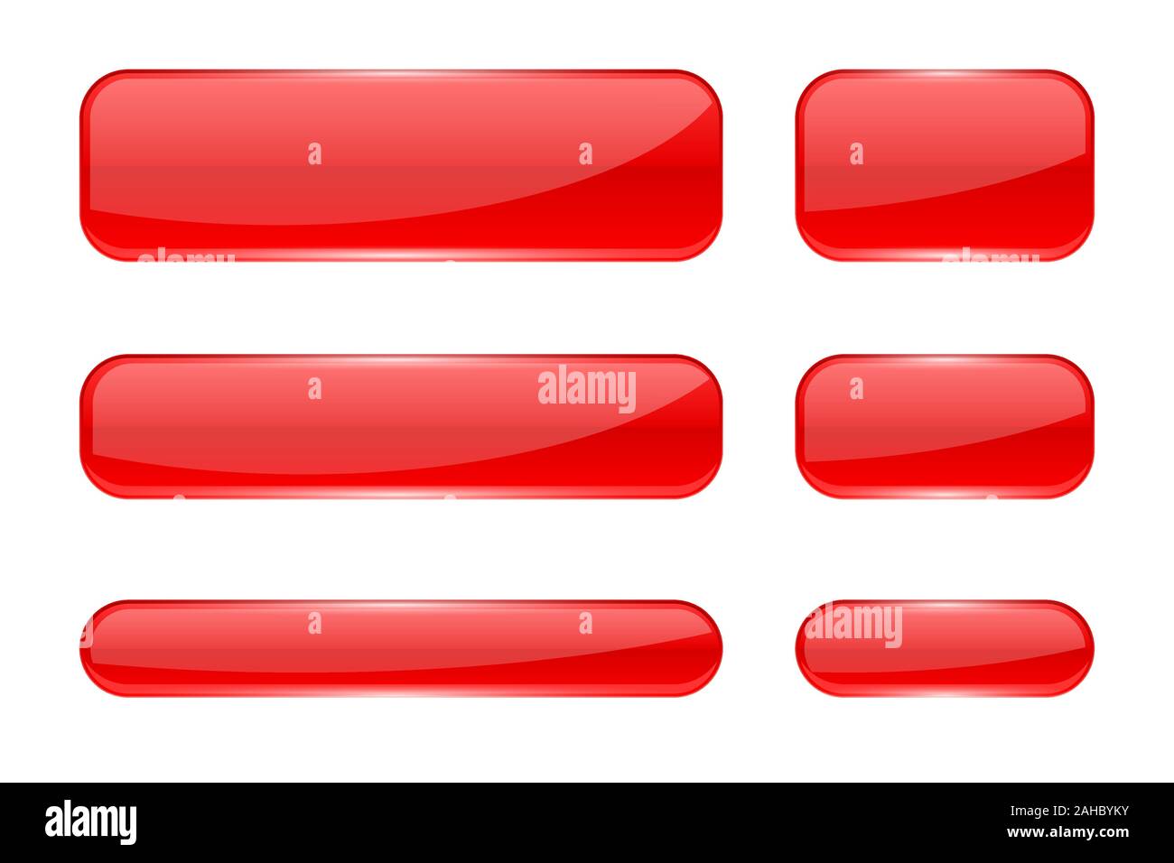 Web buttons. Red shiny rectangle icons Stock Vector Image & Art - Alamy