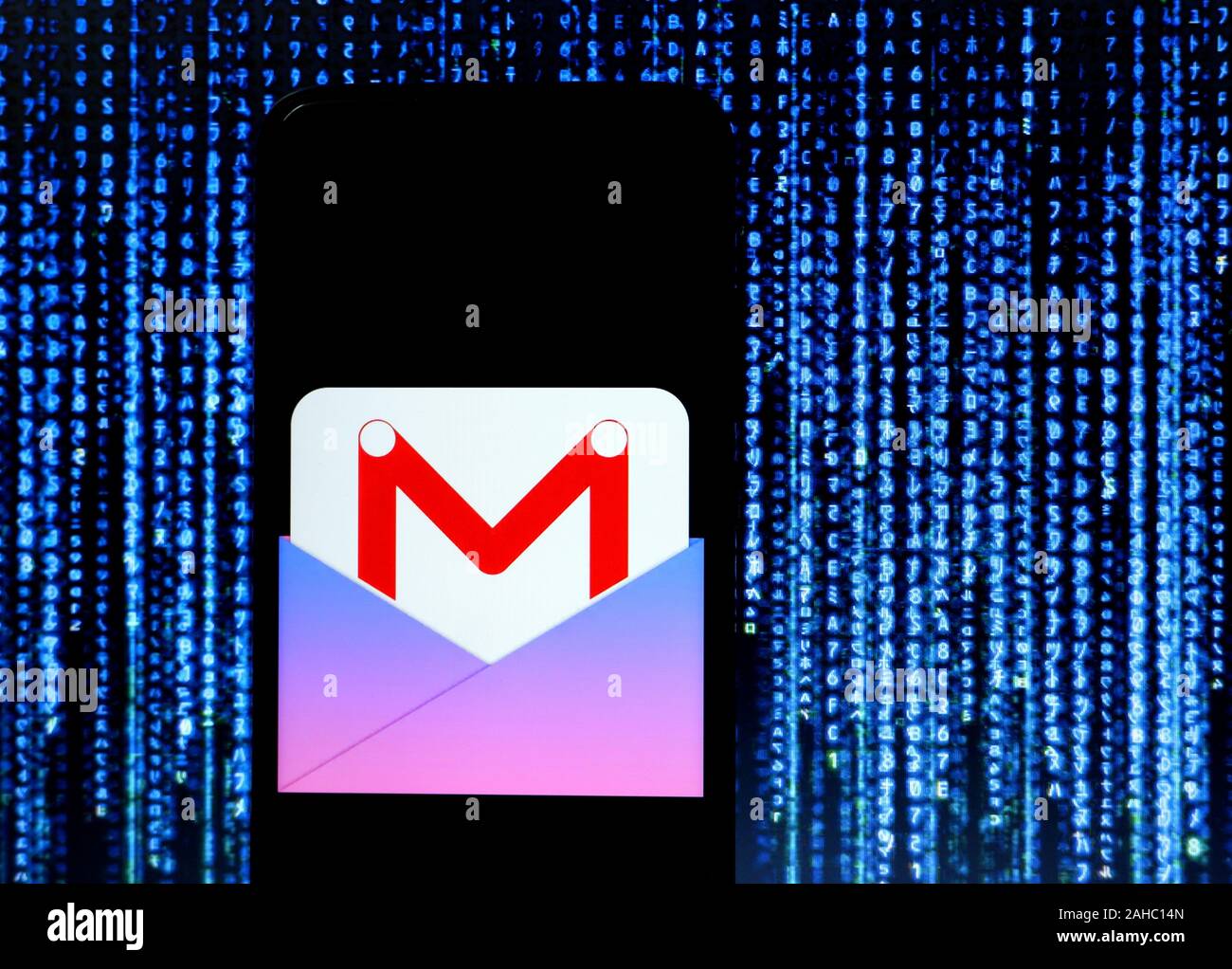 In this photo illustration a popular mail application Gmail logo seen ...